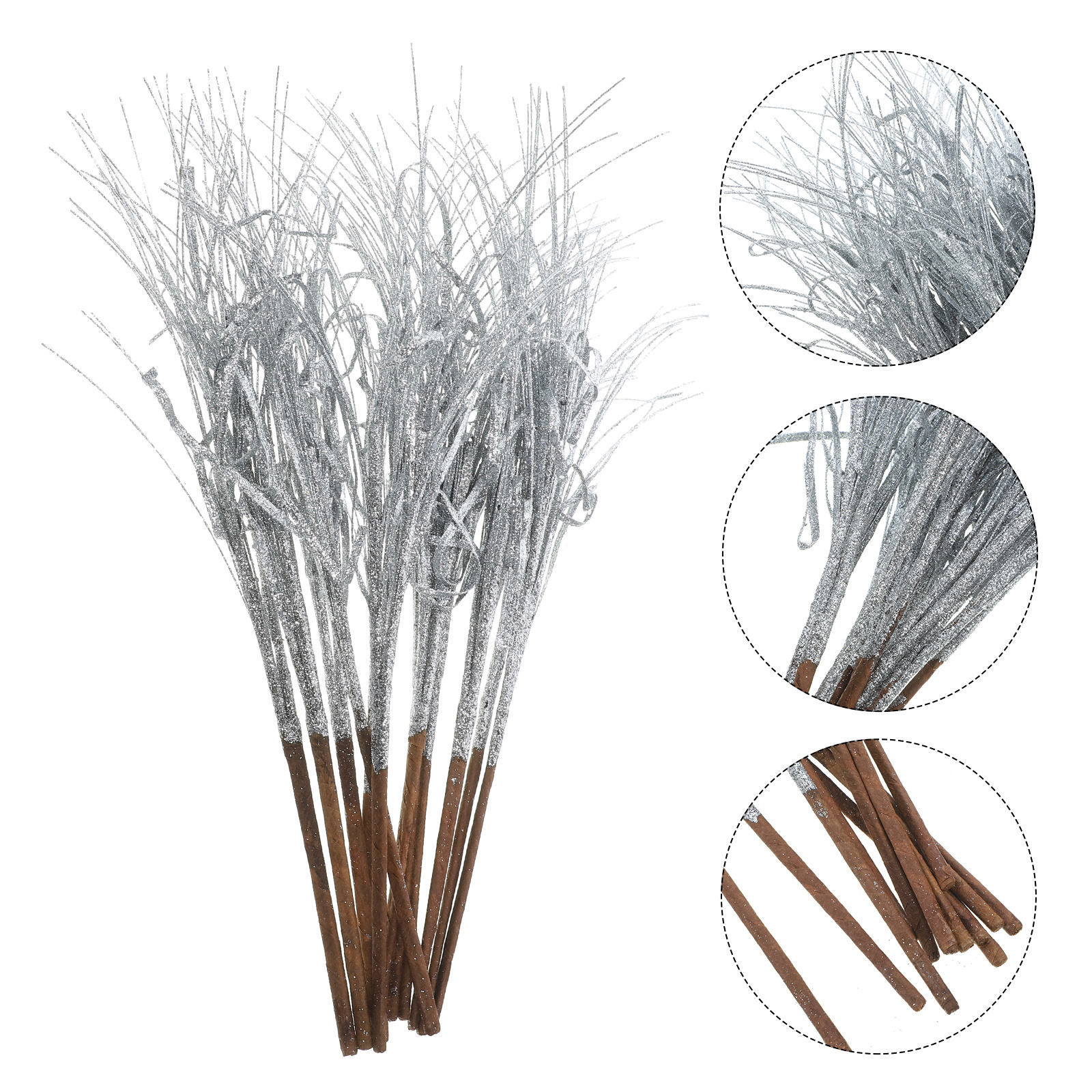 HEMOTON 12pcs Christmas Tree Spikes for Decorations Decorative Glitter ...