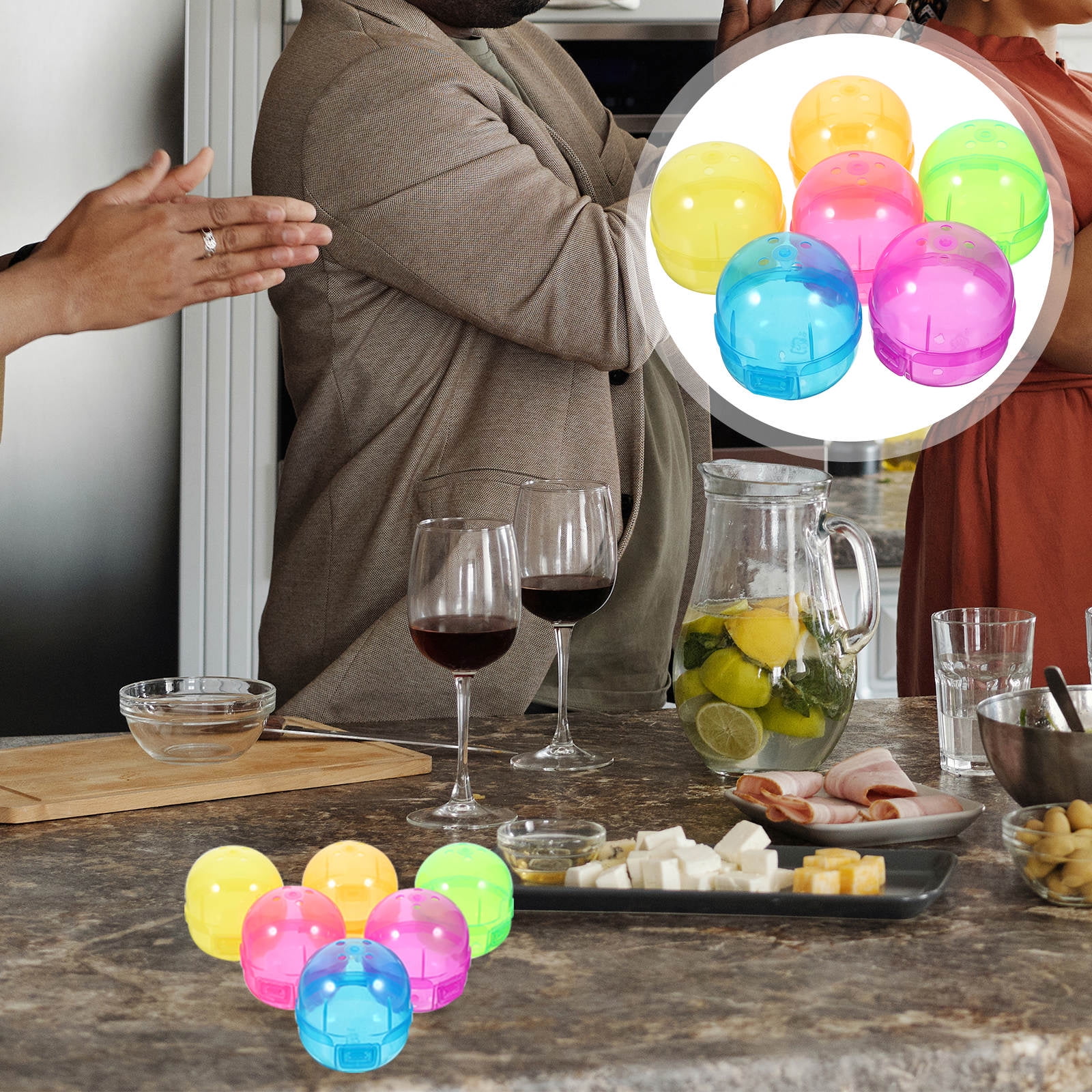 HEMOTON 12pcs Empty Round Ball Reusable Fillable Capsules Containers ...