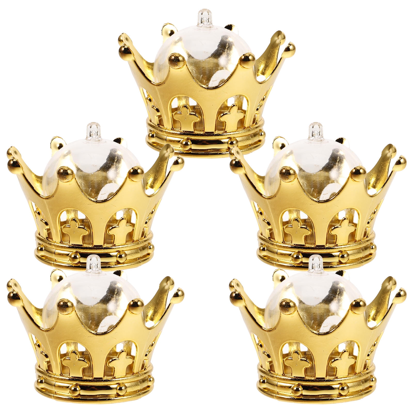 HEMOTON 12pcs Fillable Crown Box With Dome Plastic Candy Boxes Princess ...