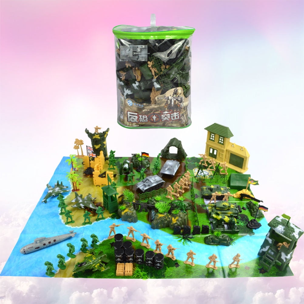 HEMOTON 130Pcs Model Set Table Simulation Toy Soldiers Model Modern Toy ...