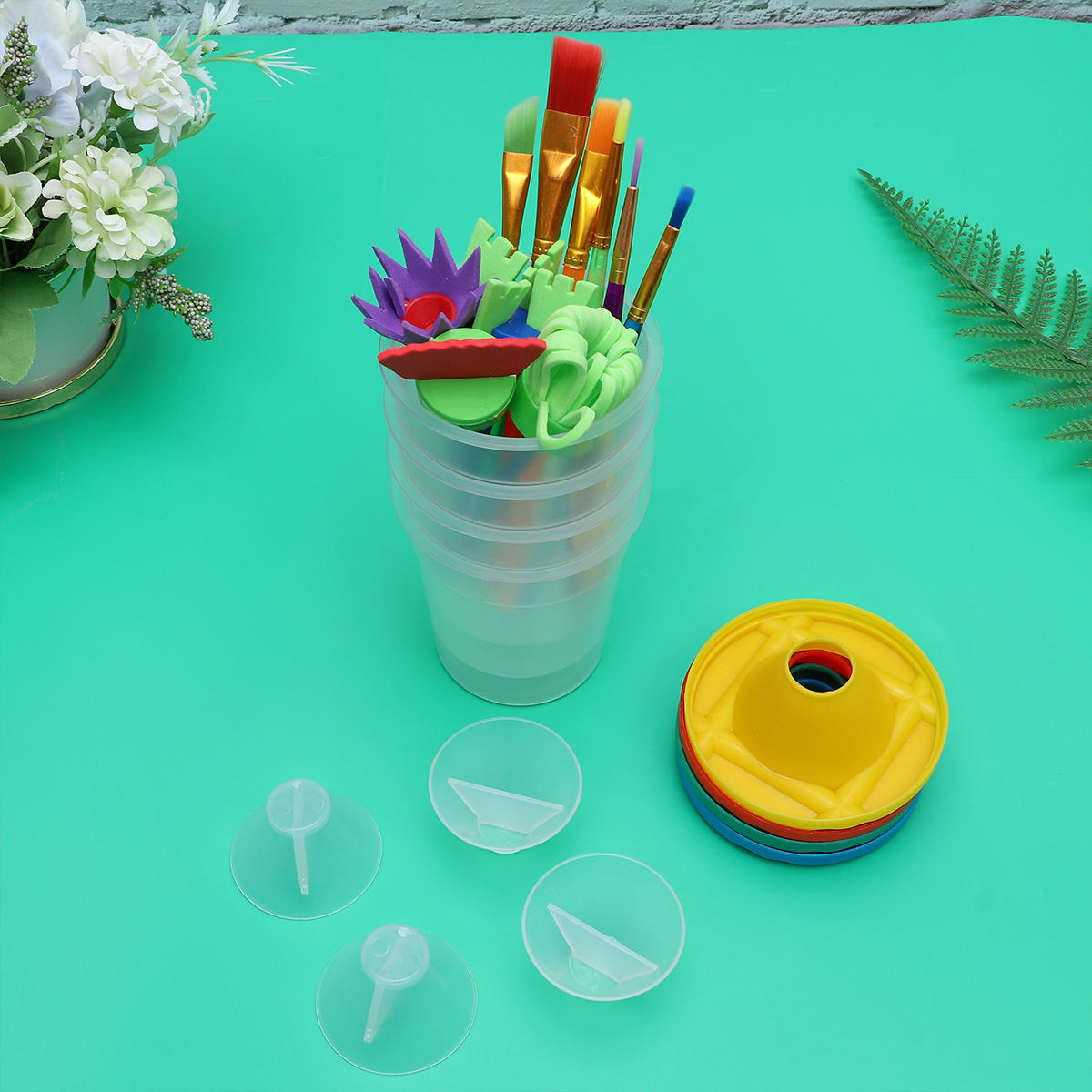 HEMOTON 14 Piece Art Supplies Set with Plastic Drawing Tools and Small ...
