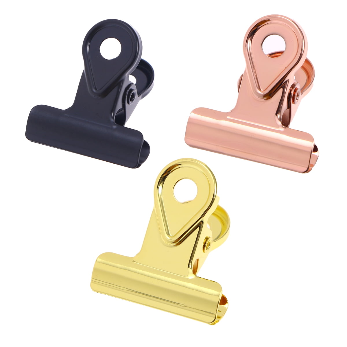 HEMOTON 15PCS Metal Hinge Clips Binder Clips Paper Clamp Copper Paper ...