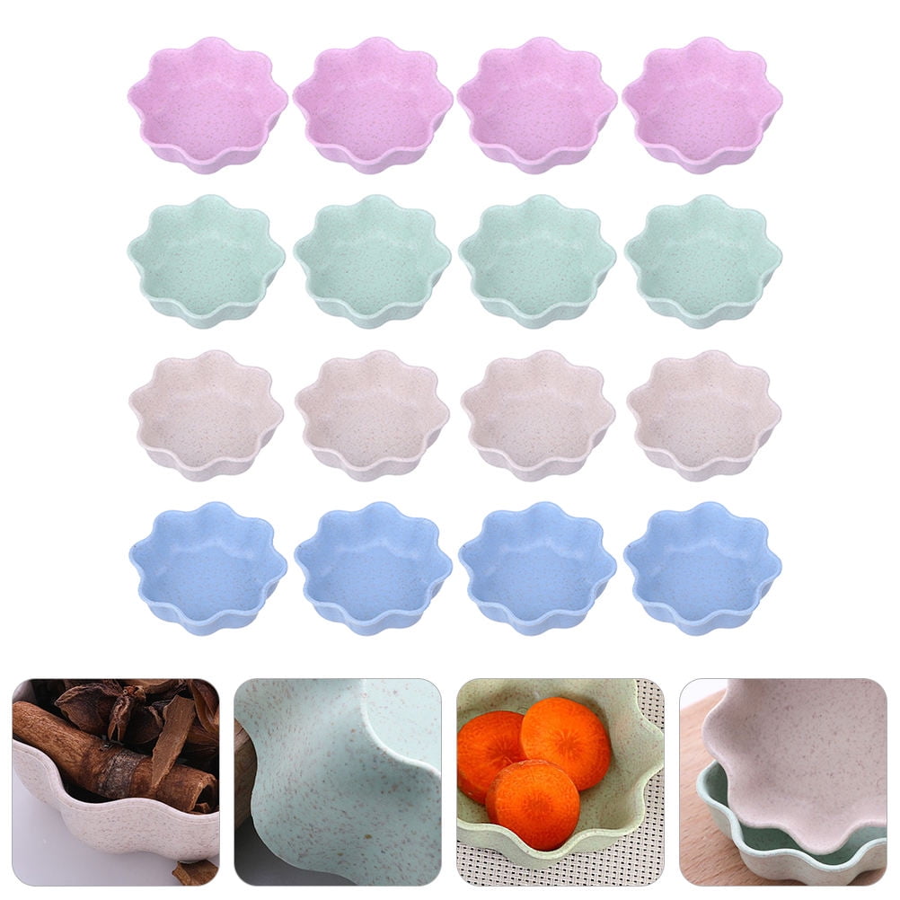 Hytrove Wheat Straw Seasoning Sauce Plate 16Pcs 2.7X2.7X0.9In For ...