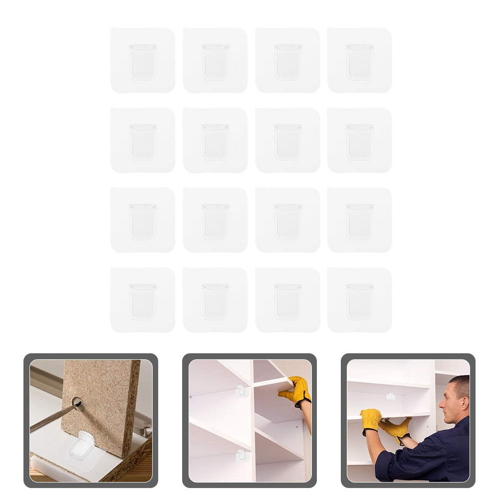 HEMOTON 16 Pcs Shelves Adhesive for Closet Storage Heavy Duty Shelf ...