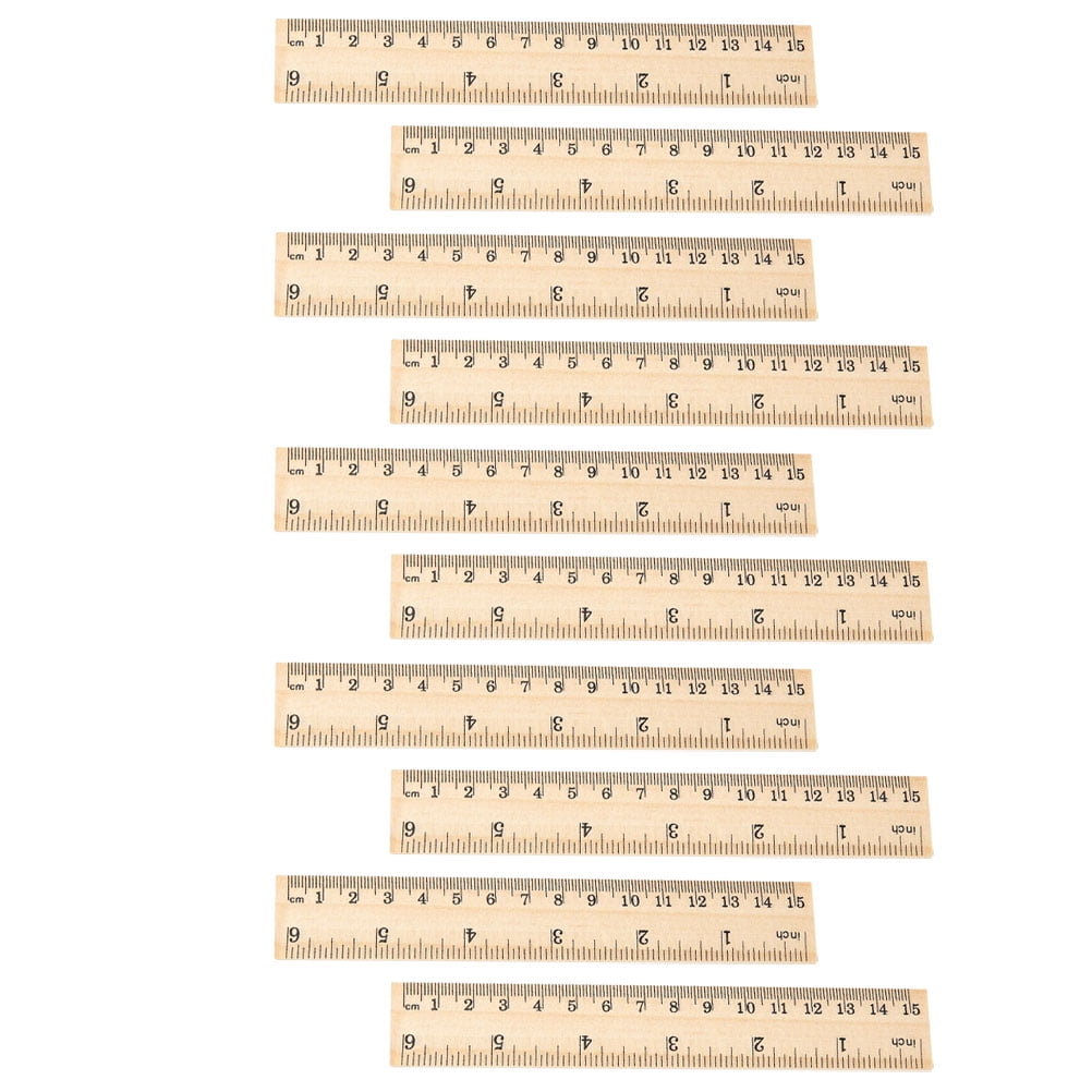 HEMOTON 16Pcs Wood Straight Rulers Double Scale Rulers Wood Measuring ...