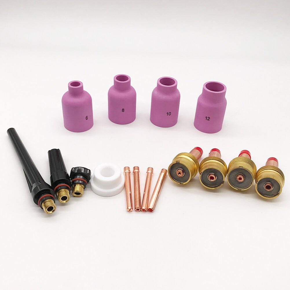 HEMOTON 17 Pcs Argon Arc Welding Set TIG Gas Lens Collet Body Kit for ...