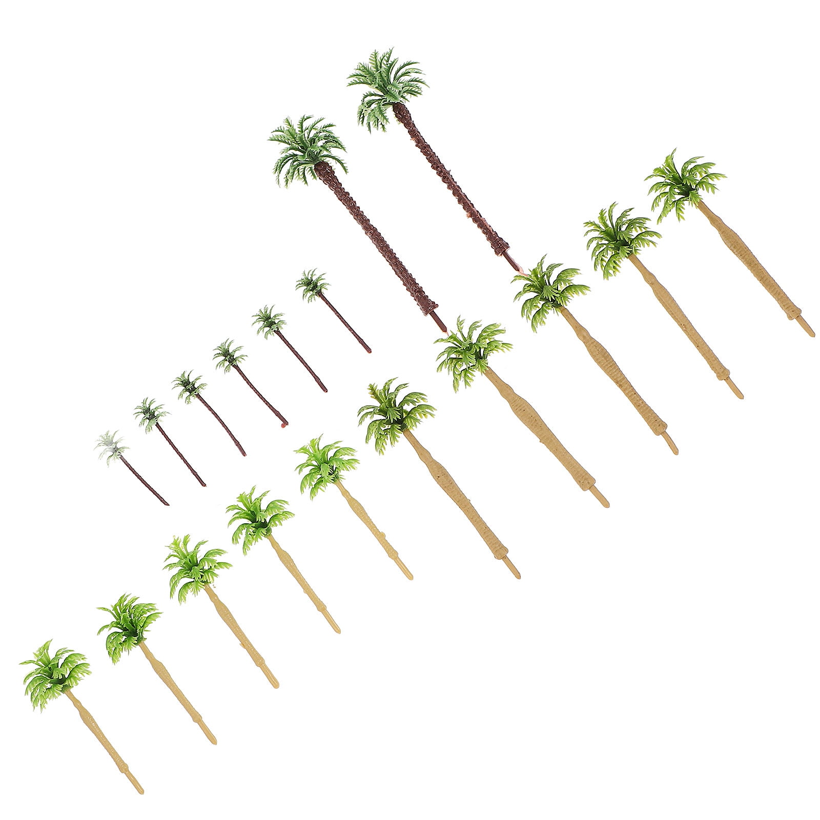 HEMOTON 17 Pcs Leaves Mini Tree Model Coconut Tree Model 3.80X1.30X1 ...