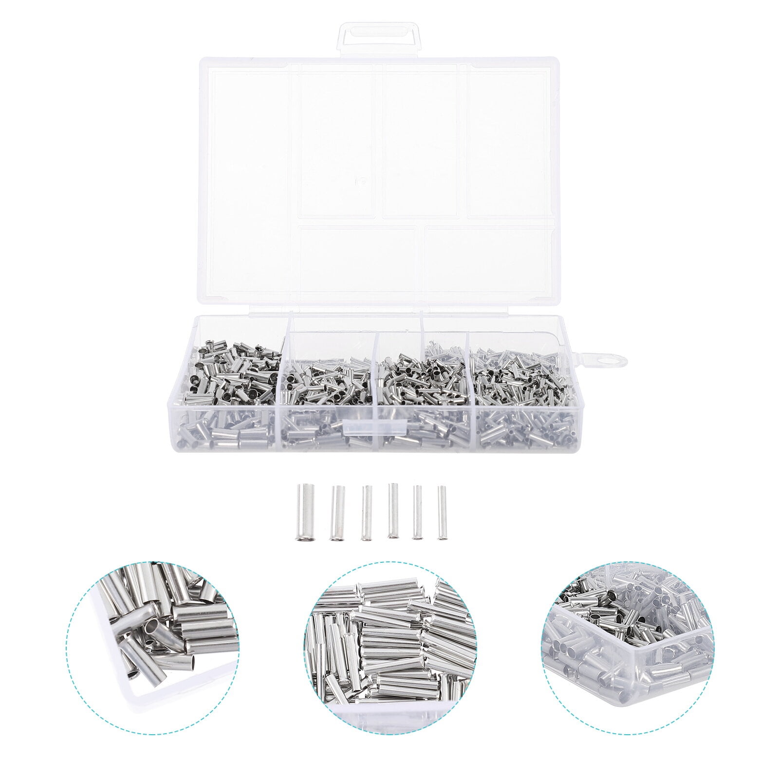 HEMOTON 1900 Pcs Crimp Tubes Wire Ends Terminals Cable Connector Silver ...