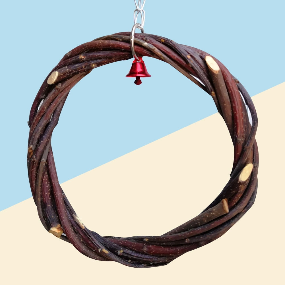 HEMOTON 1PC Parrot Rings Bird Swing Branch Braided Ring Bird Stand ...