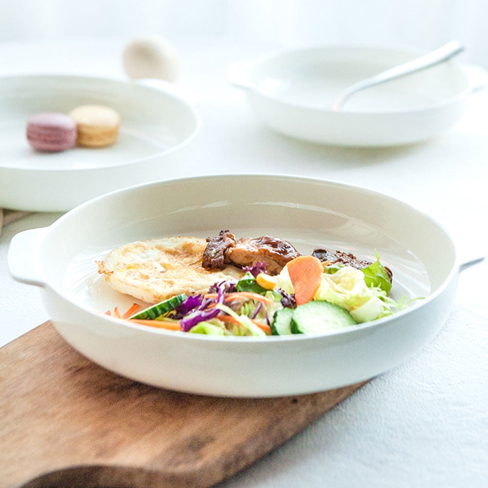 SOPOTUTU White Ceramic Baking Tray, Heavy-Duty, Nonstick Surface ...