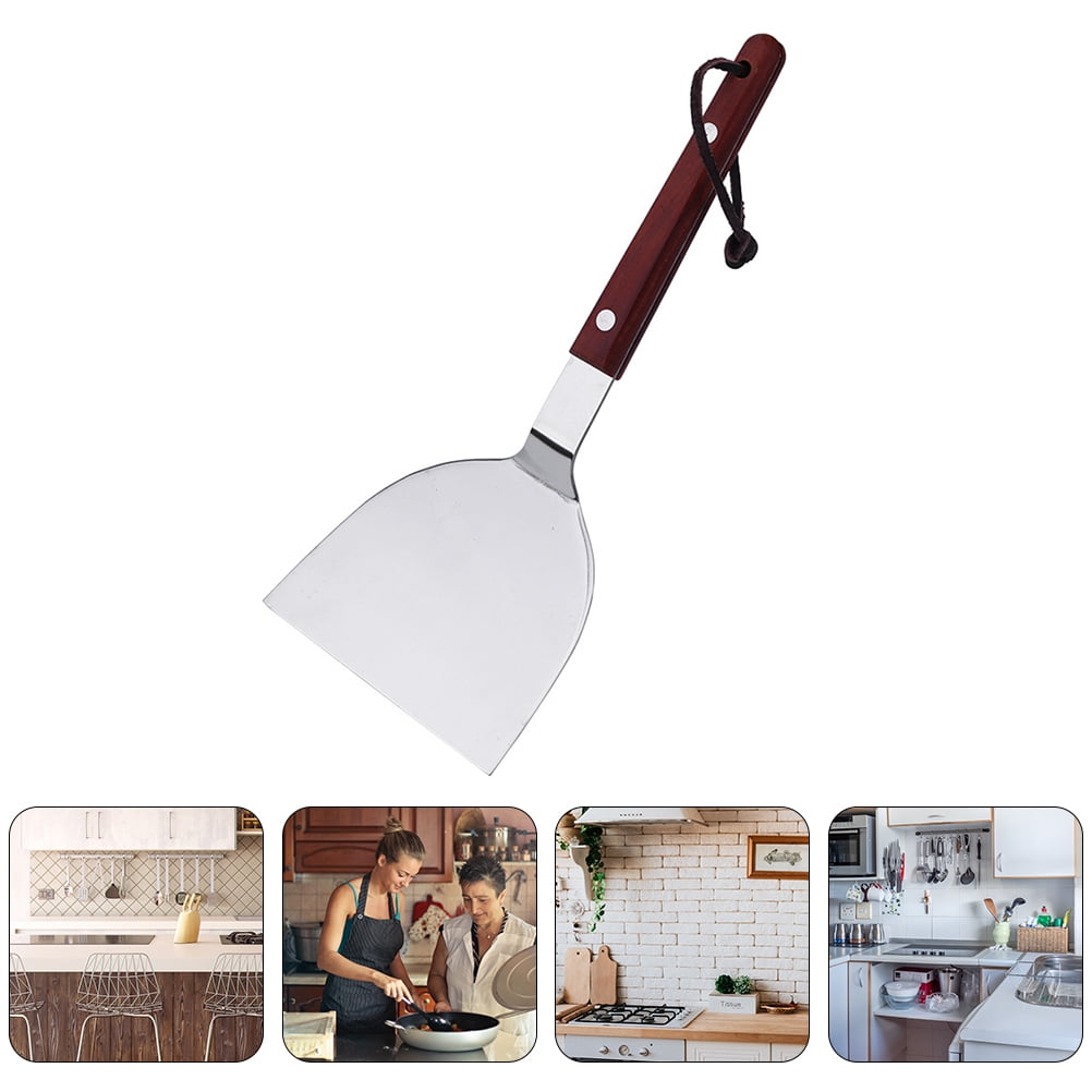 SOPOTUTU Silver Pizza Server ula with Wood Handle for Baking and ...