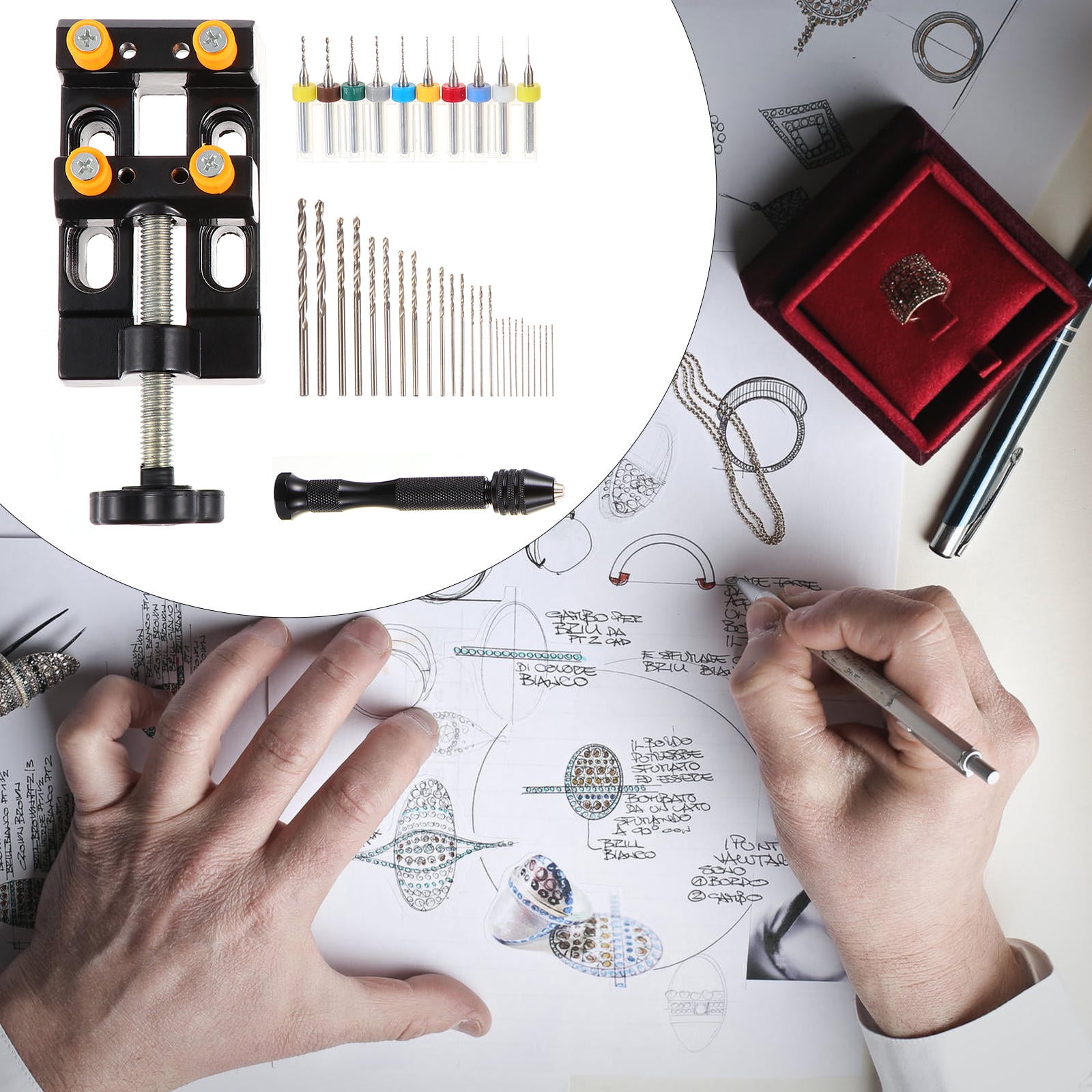 SOPOTUTU Carbon Steel Hand Drill Kit for Jewelry Making, Model Building, Crafts, Easy to Use and ...