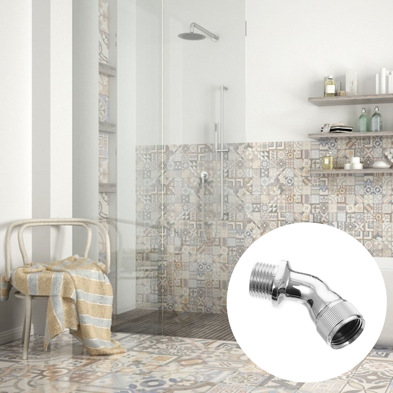 HEMOTON 1pc 1/2 inch Shower Elbow Adapter Shower Extender Connector for ...