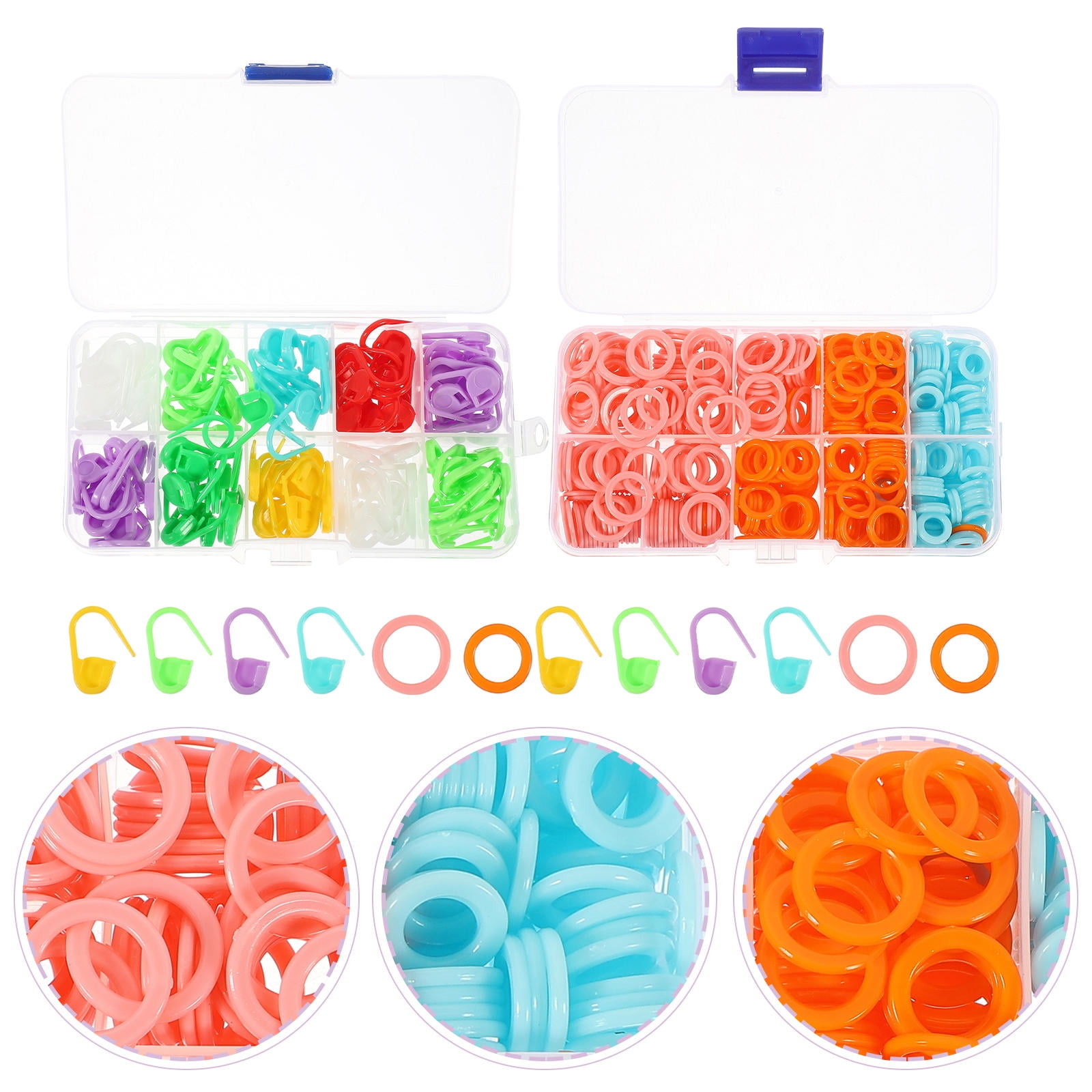 HEMOTON 2 Boxes Markers Woven Marker Buckle Stitch Holders 1.2X1.2cm ...