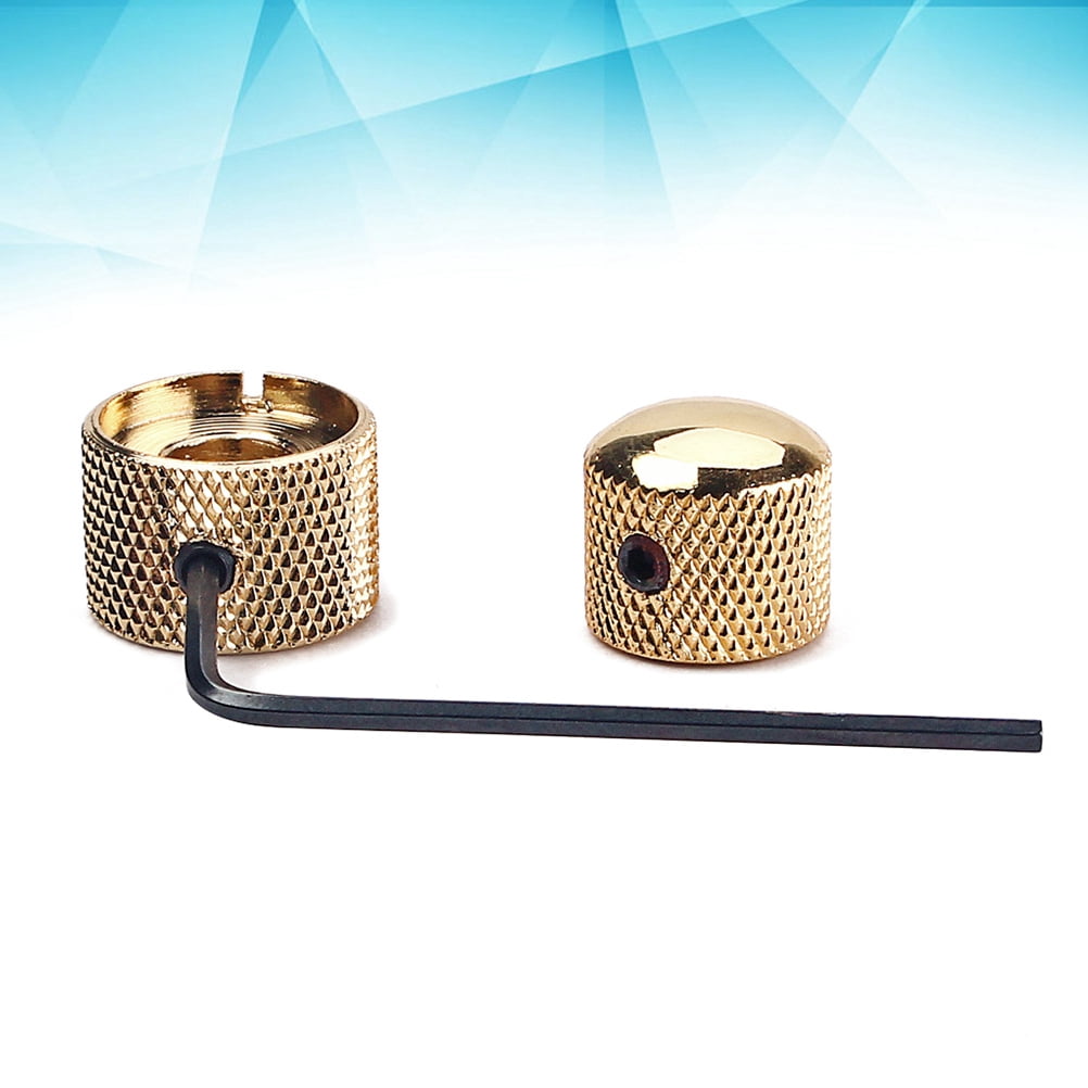 HEMOTON 2-in-1 Dual Concentric Volume and Tone Blend Control Knobs with Key for Electric Guitar ...