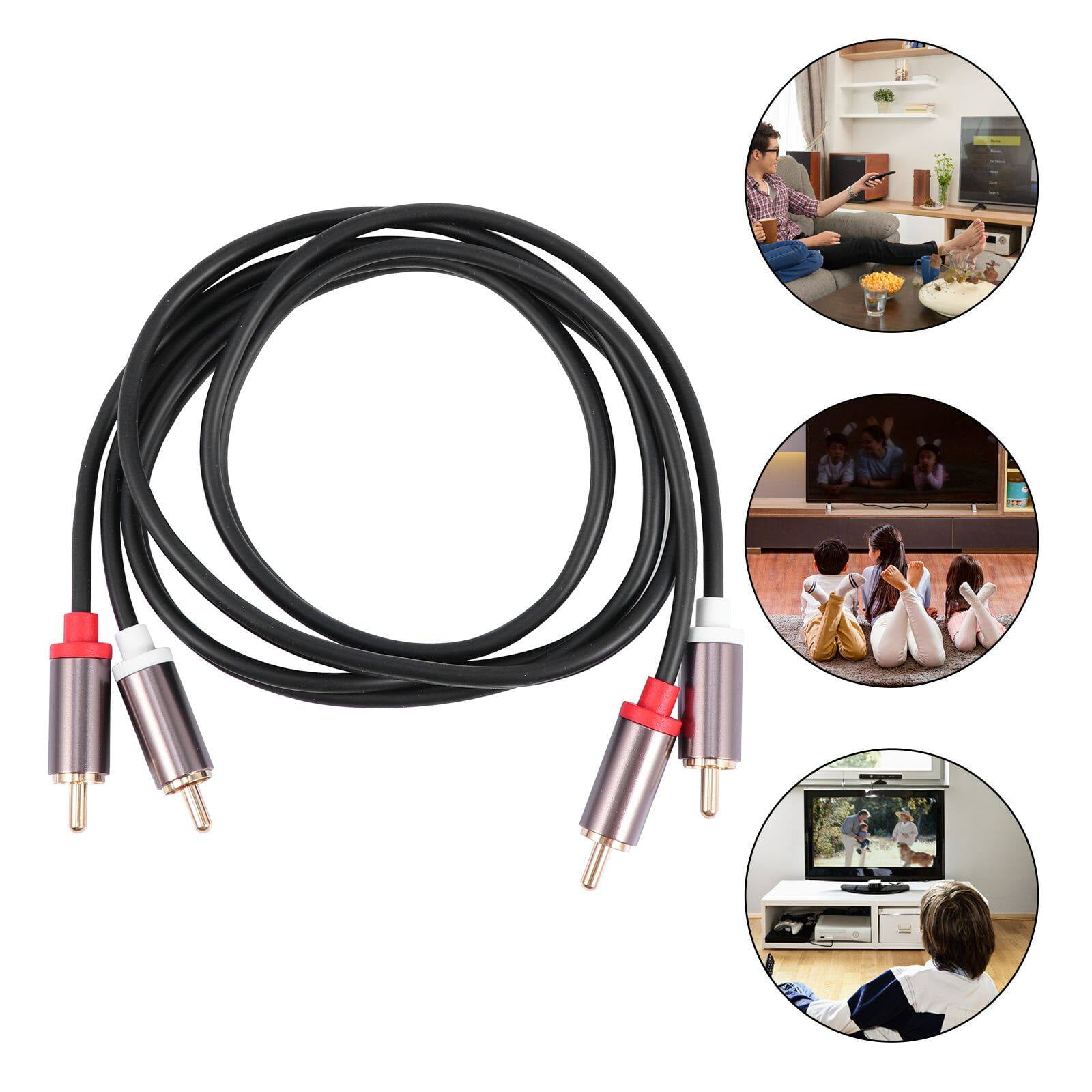 HEMOTON 2 Meter Dual Connector Audio 200x1.2cm Black - Walmart.com