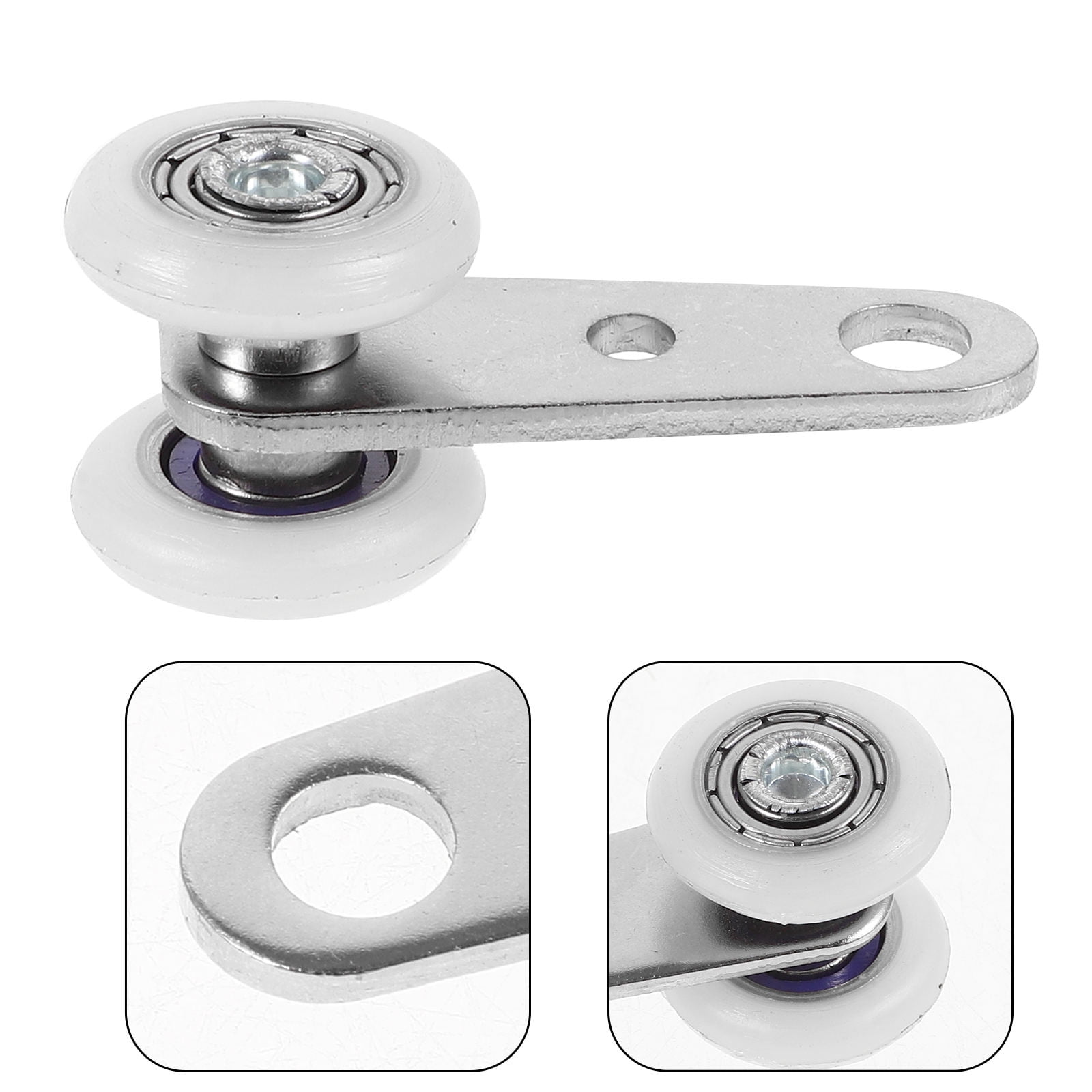 HEMOTON 2 Pcs Curtain Sliding Rollers Shower Door Wheels Double Silver ...