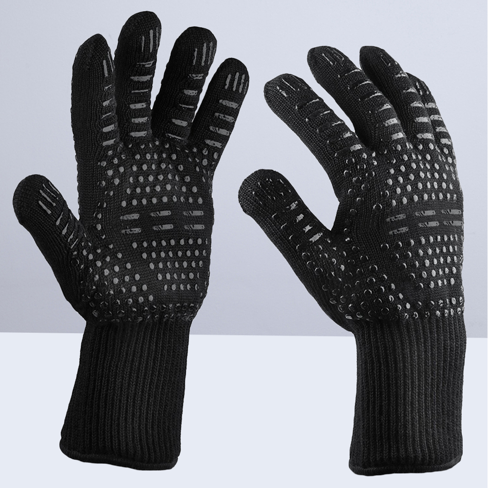 HEMOTON 2 Pcs Fire Prevention Golves Gloves for Heat Protection Black ...