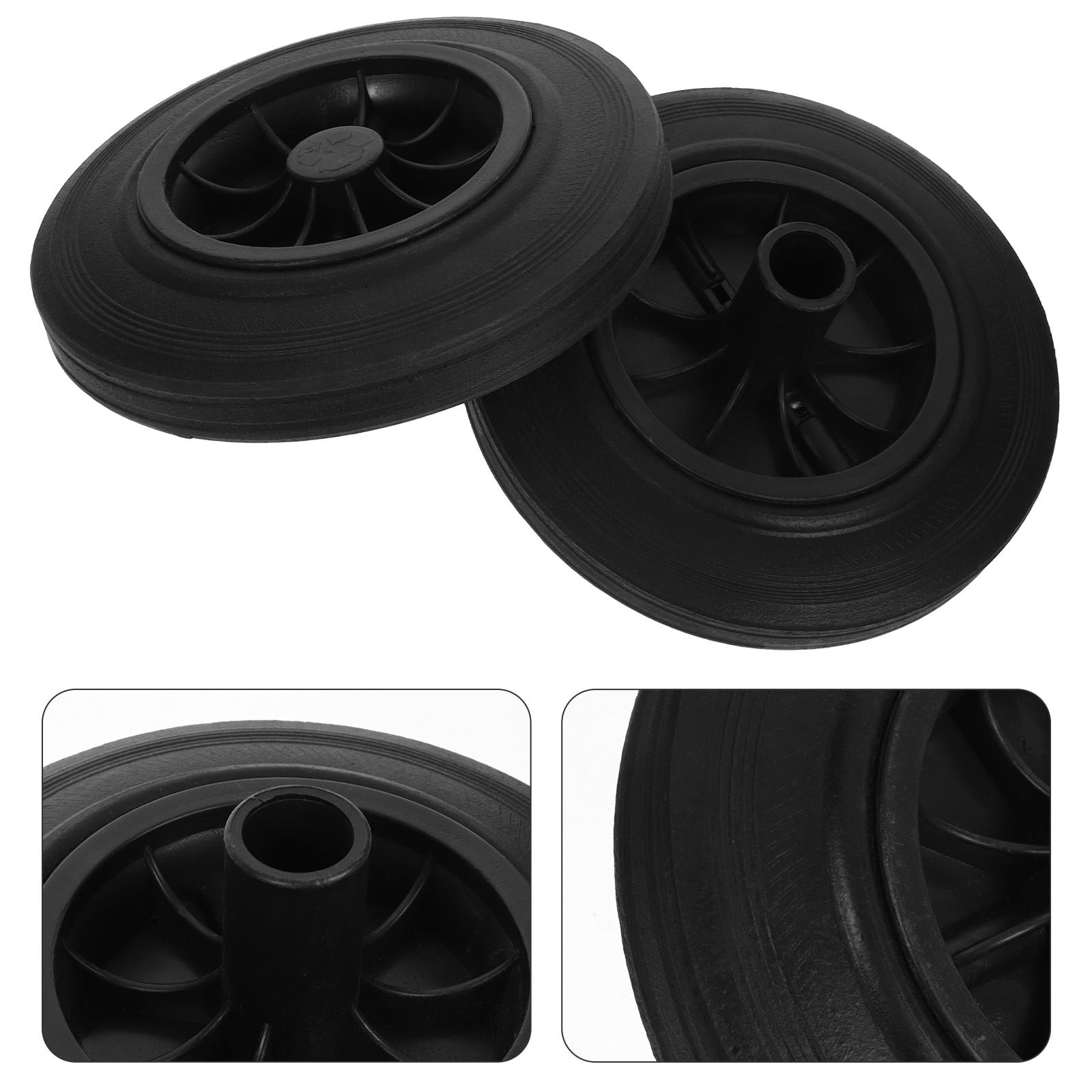 HEMOTON 2 Pcs Garbage Can Wheels Trash Can Wheels Rubber Garbage Can ...