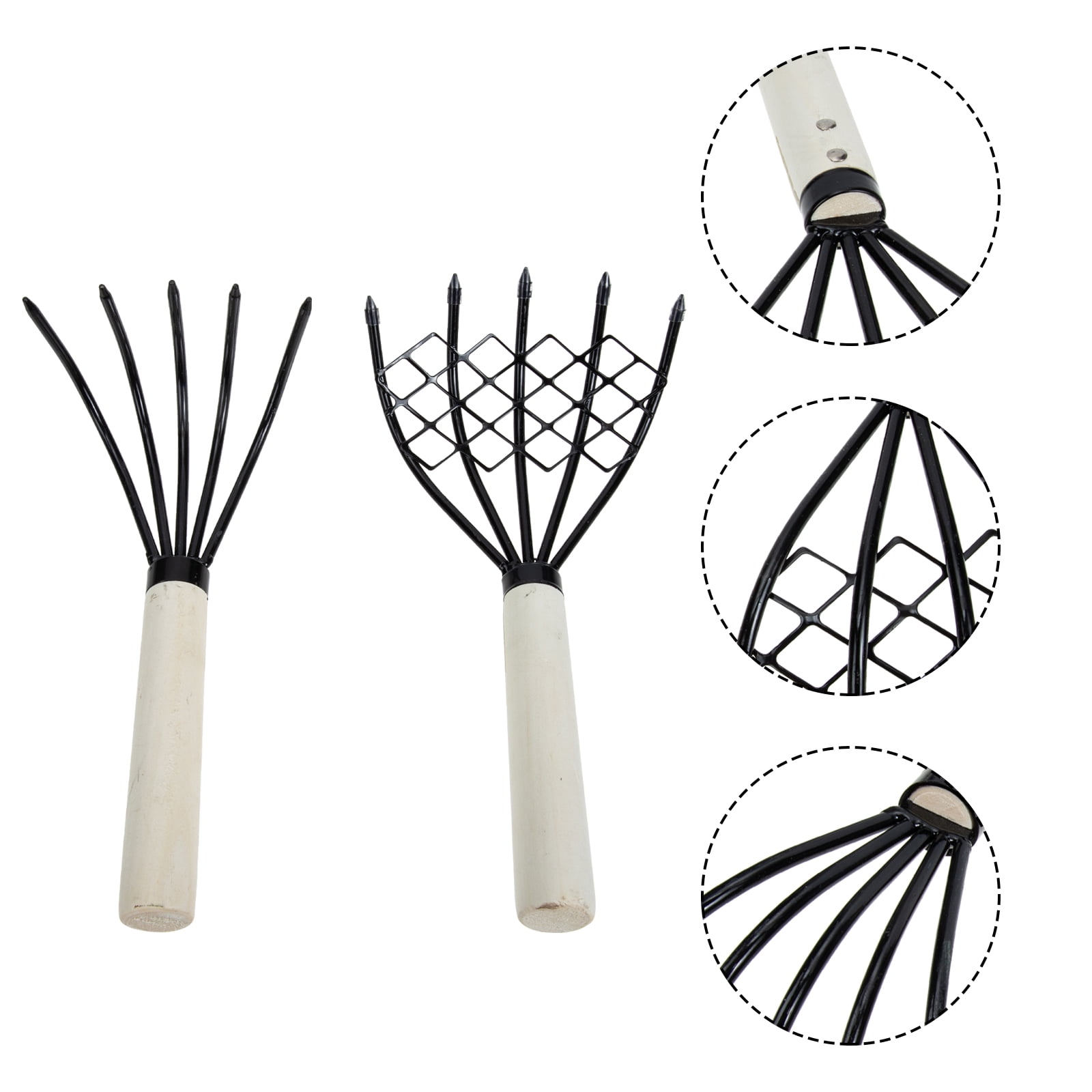 SOPOTUTU 2pcs Gardening Hand Tool Set with Rake and Iron Digging Tools ...