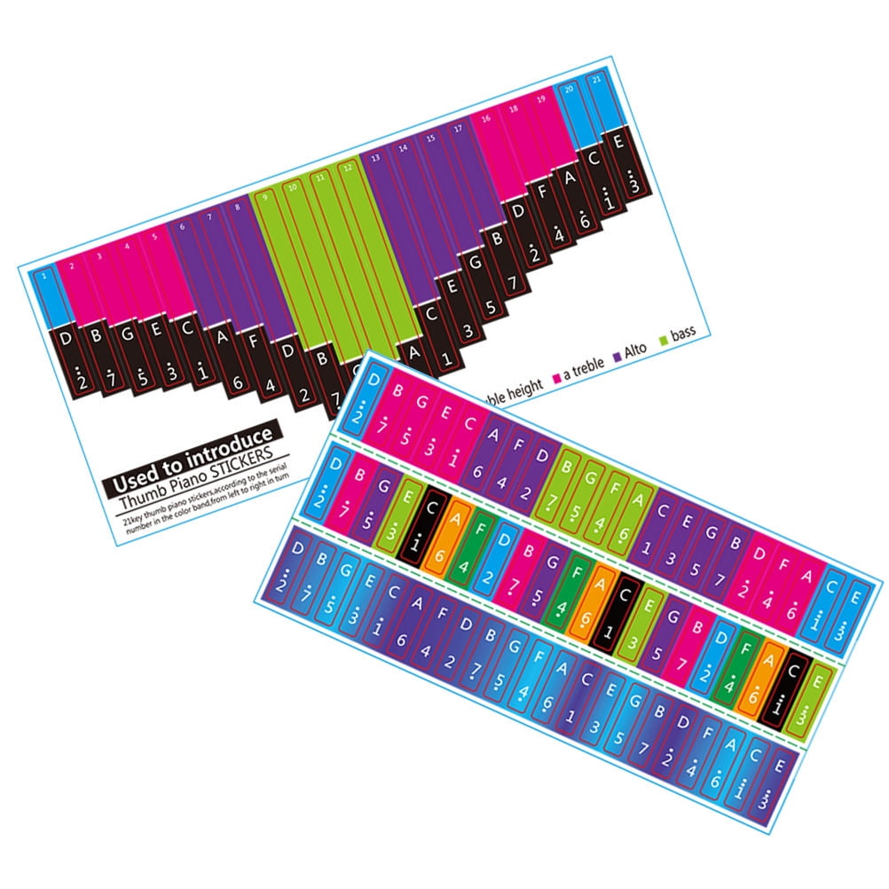 UPGRATOR Kalimba Tab Stickers Kalimba Note Stickers Assorted Color 2Pcs ...