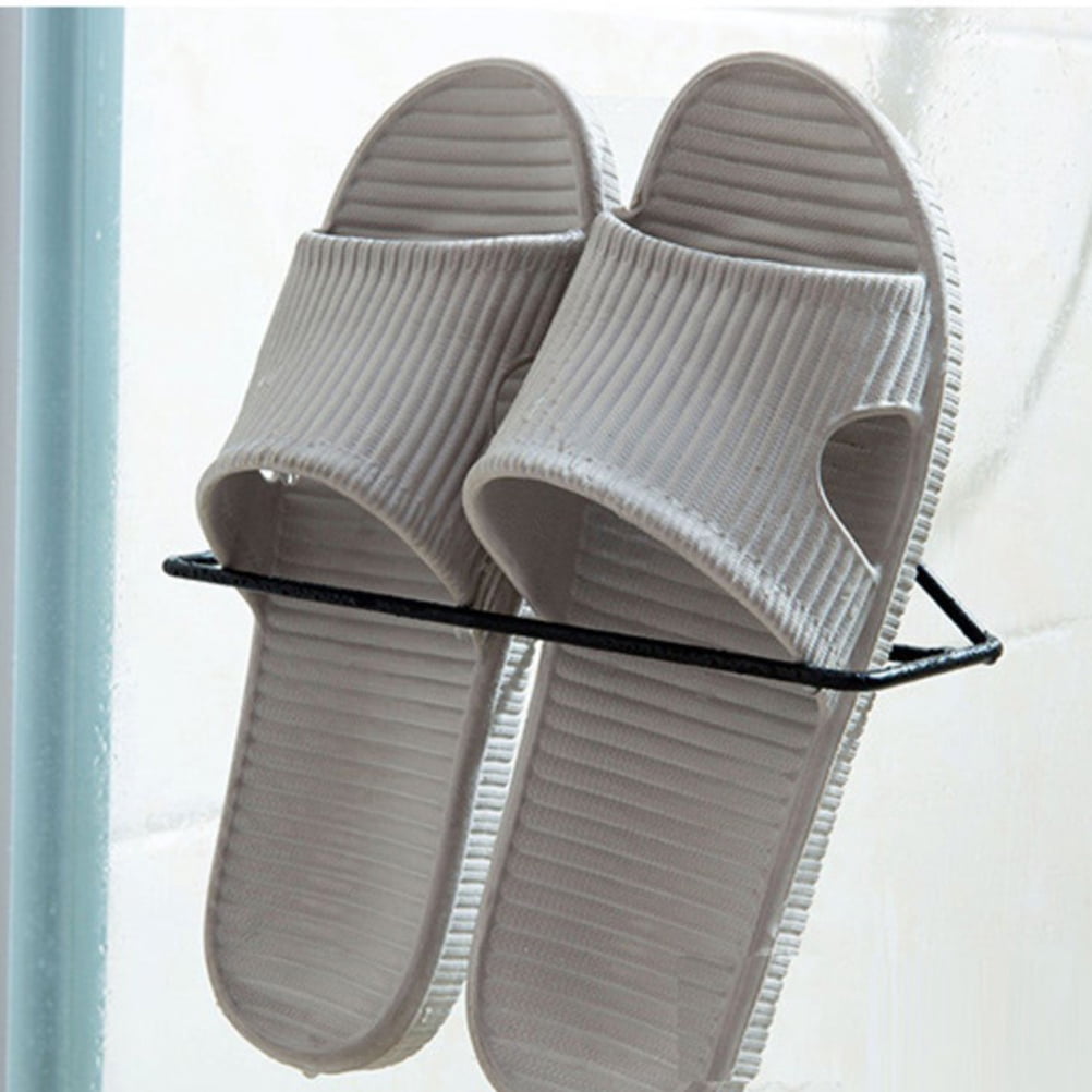 HEMOTON 2 Pcs Wall Mounted Shoe Rack Storage Door Shoe-shelf Triangle ...