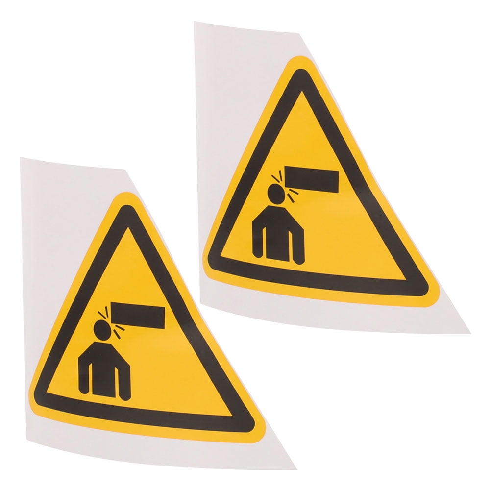 HEMOTON 2 Pcs Warning Signs Sticker Caution Thank You Stickers Yellow ...