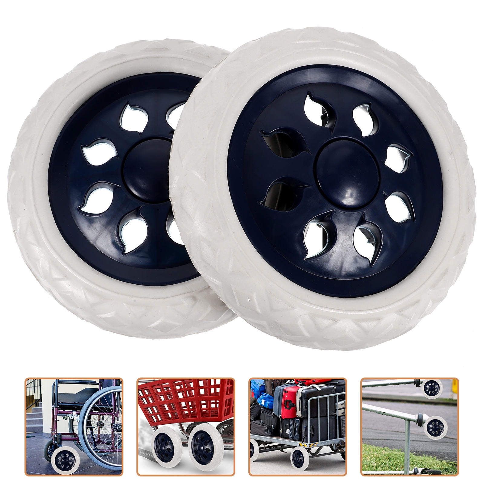 HEMOTON 2 Pcs Wheel for Wheelchair Grocery Shopping Cart Wheels Trolley ...