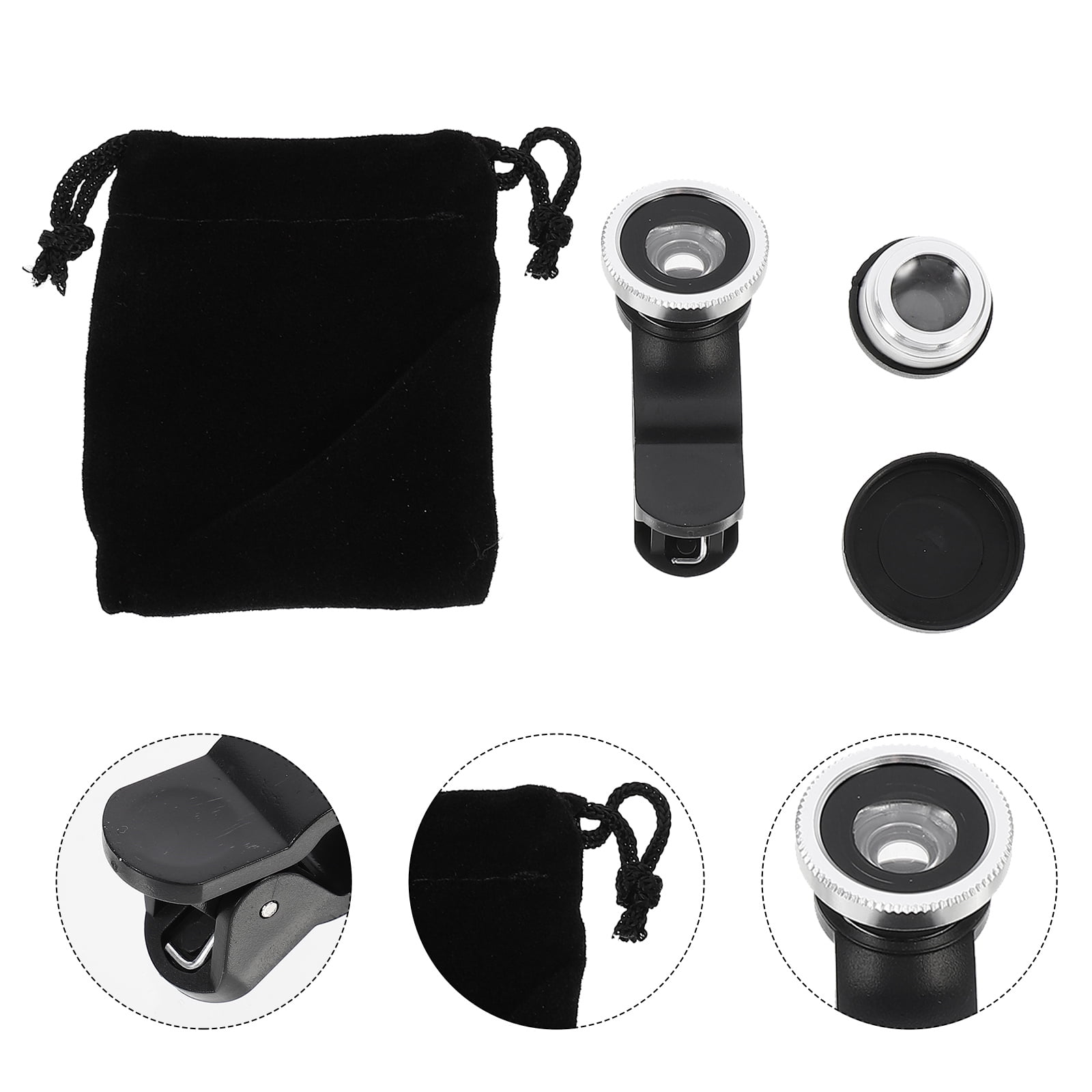 HEMOTON 2 Sets Fisheye Lens Phone/tablet Compatible Camera Kit ...
