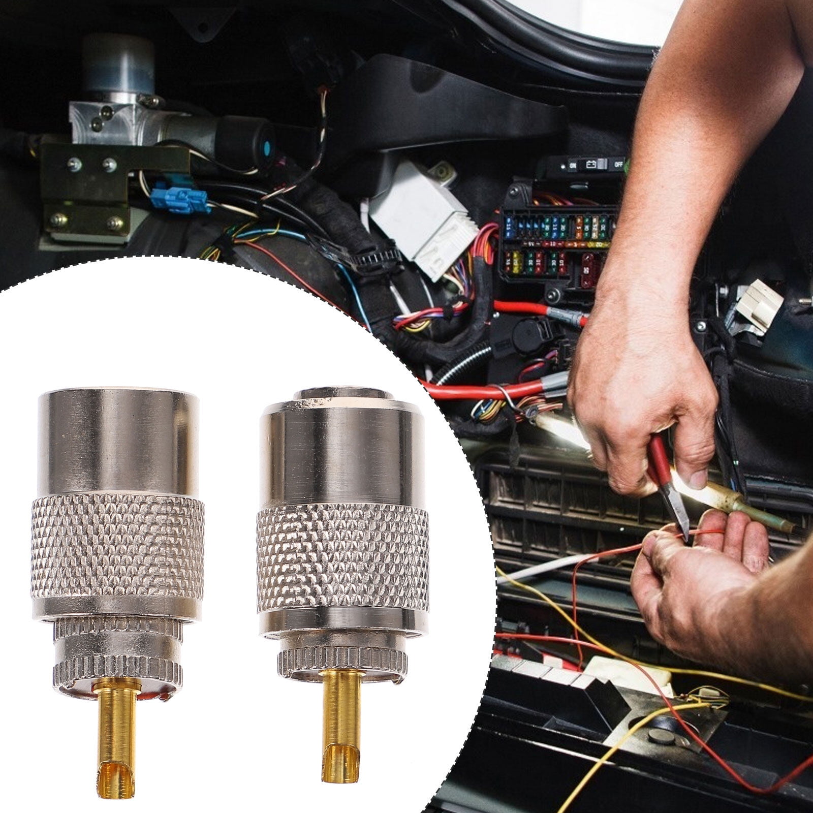 HEMOTON 2 Sets Male to Coax Coupler Solder Connector Cable Connectors ...