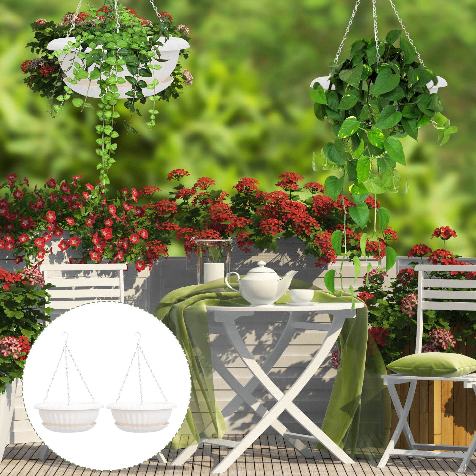 HEMOTON 2 Sets Pot Hanging Pots Chlorophytum Flower Balcony Chic ...