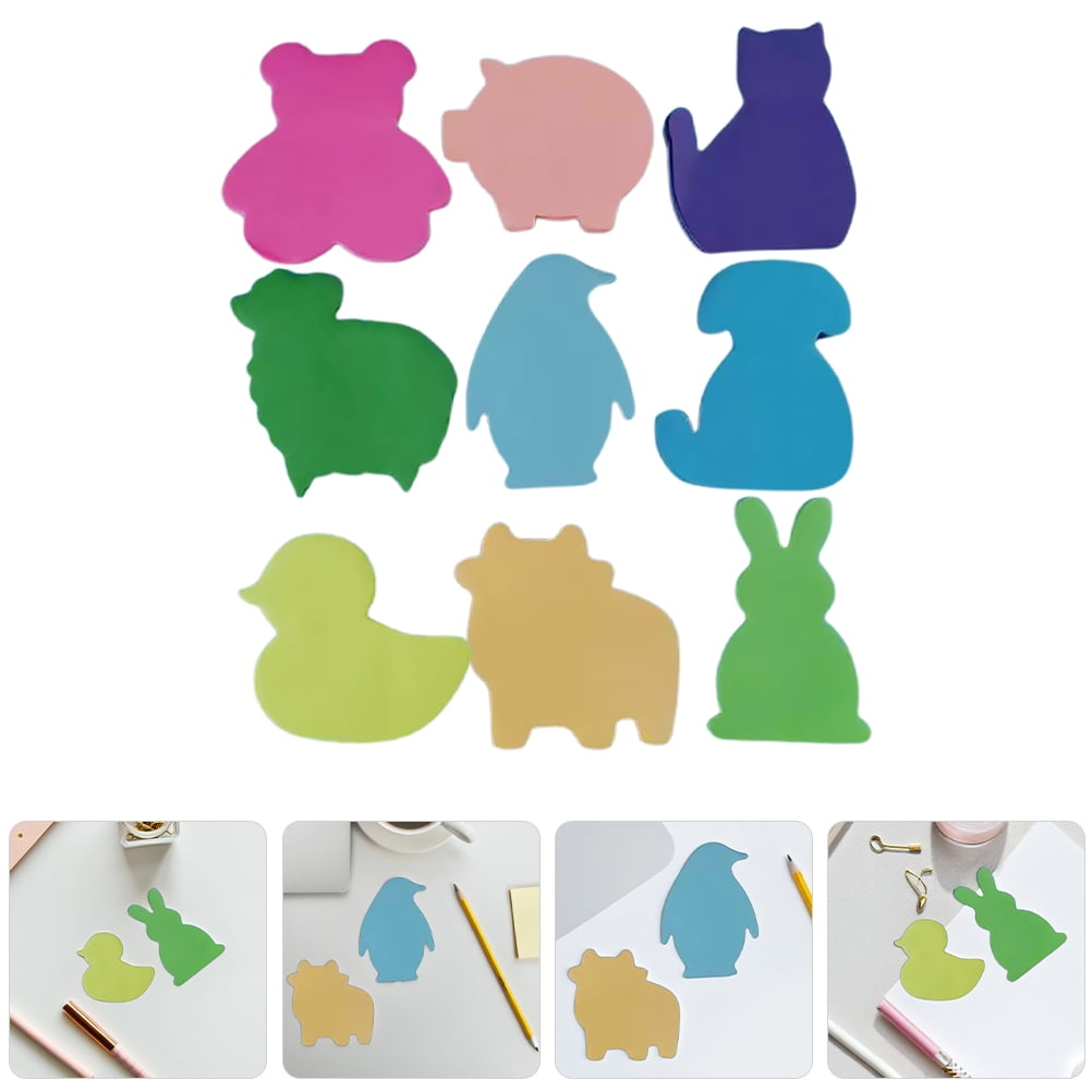 HEMOTON 2 Sets Self Stick Animal Memo Tabs Cartoon Note Flags Kawaii ...