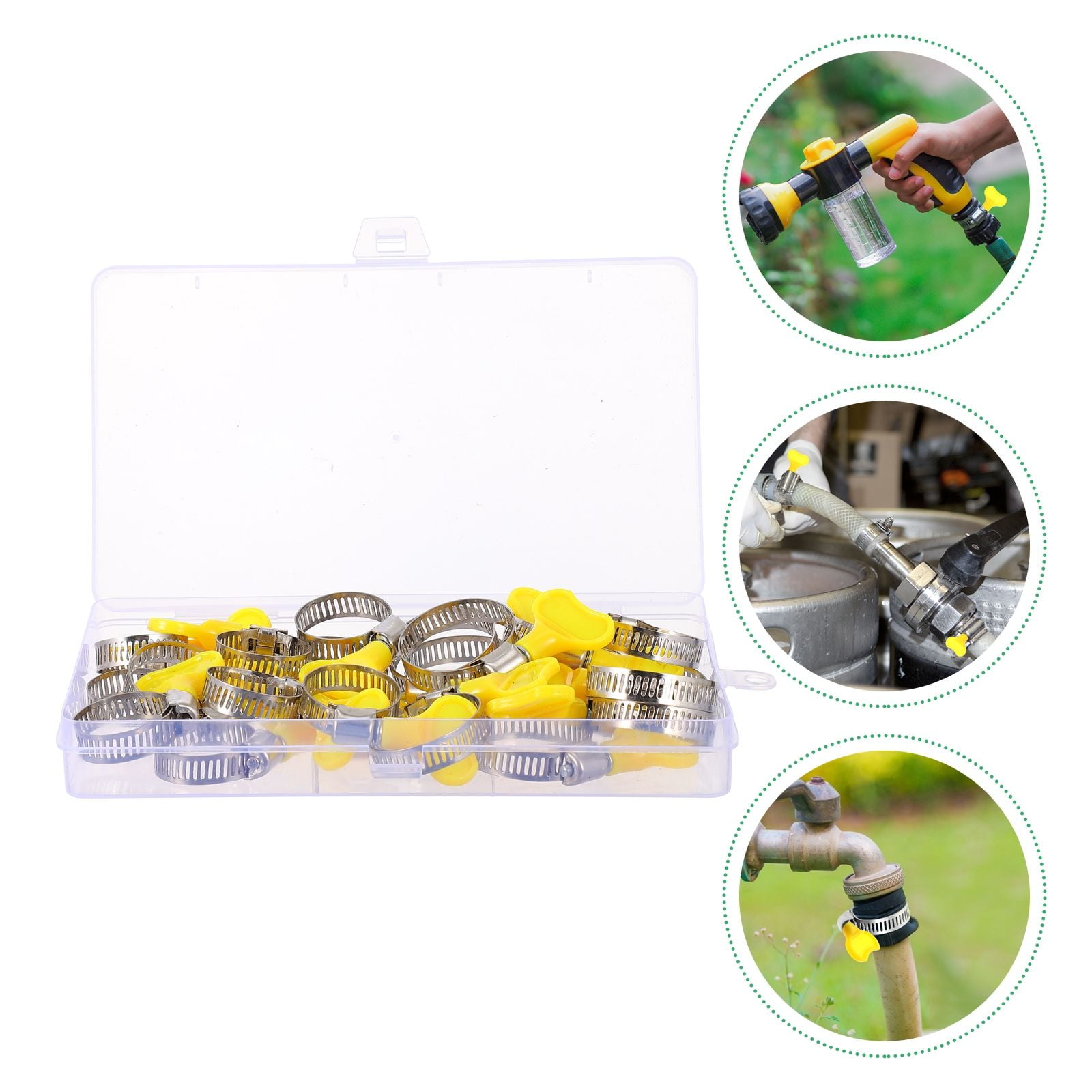 HEMOTON 20 Pcs Key Type Clamps Ducting Connection Stainless Hose Tube ...