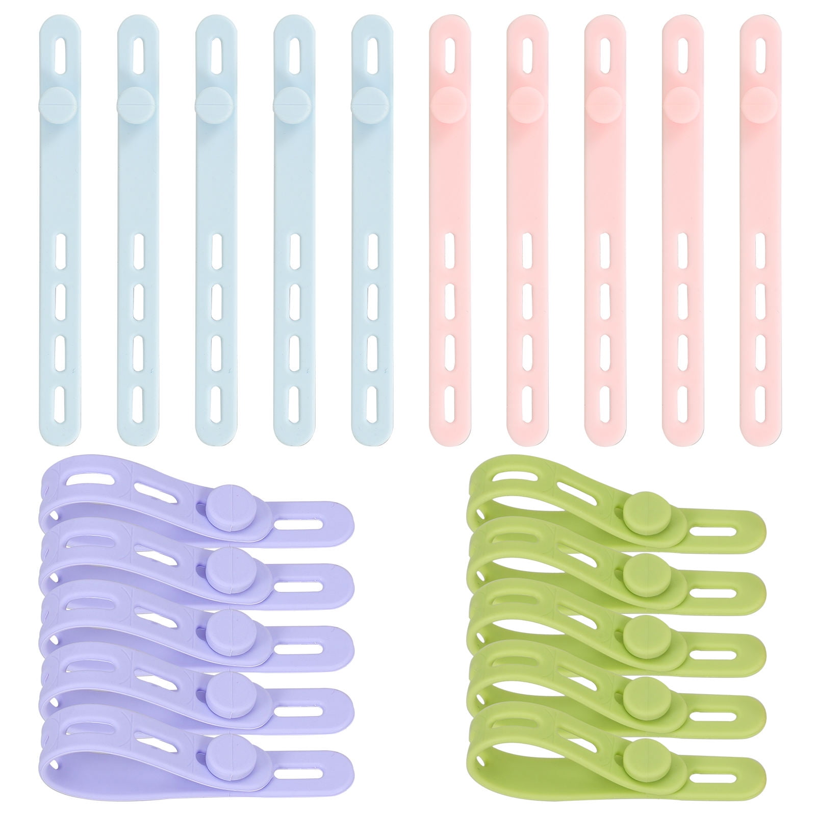 HEMOTON 20 Pcs Silicone Zip Ties Hider Wire Organizer under Desk Cord ...