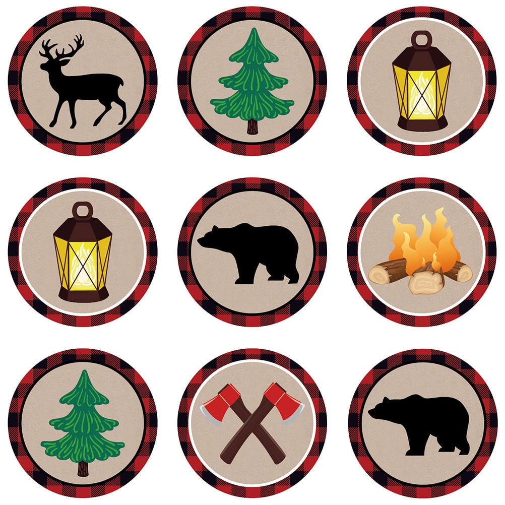 HEMOTON 20 Sheets Cartoon Sealing Stickers Bear Theme Adhesive Round ...