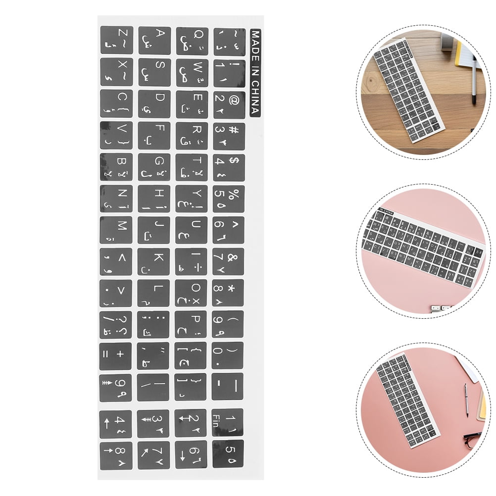 HEMOTON 20 Sheets Computer Keyboard Stickers Glossy Keyboard Stickers ...