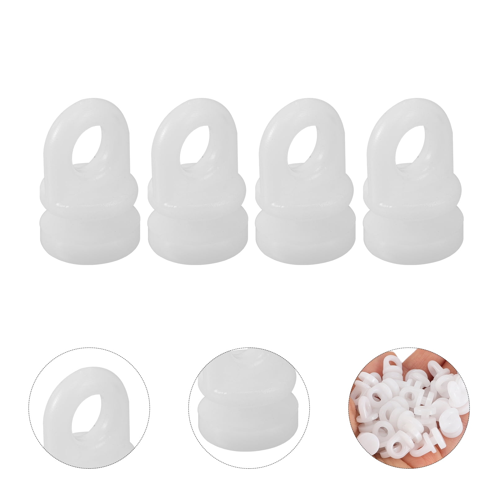 HEMOTON 200pcs Plastic Curtain Track Hooks Ceiling Sliding Curtain ...