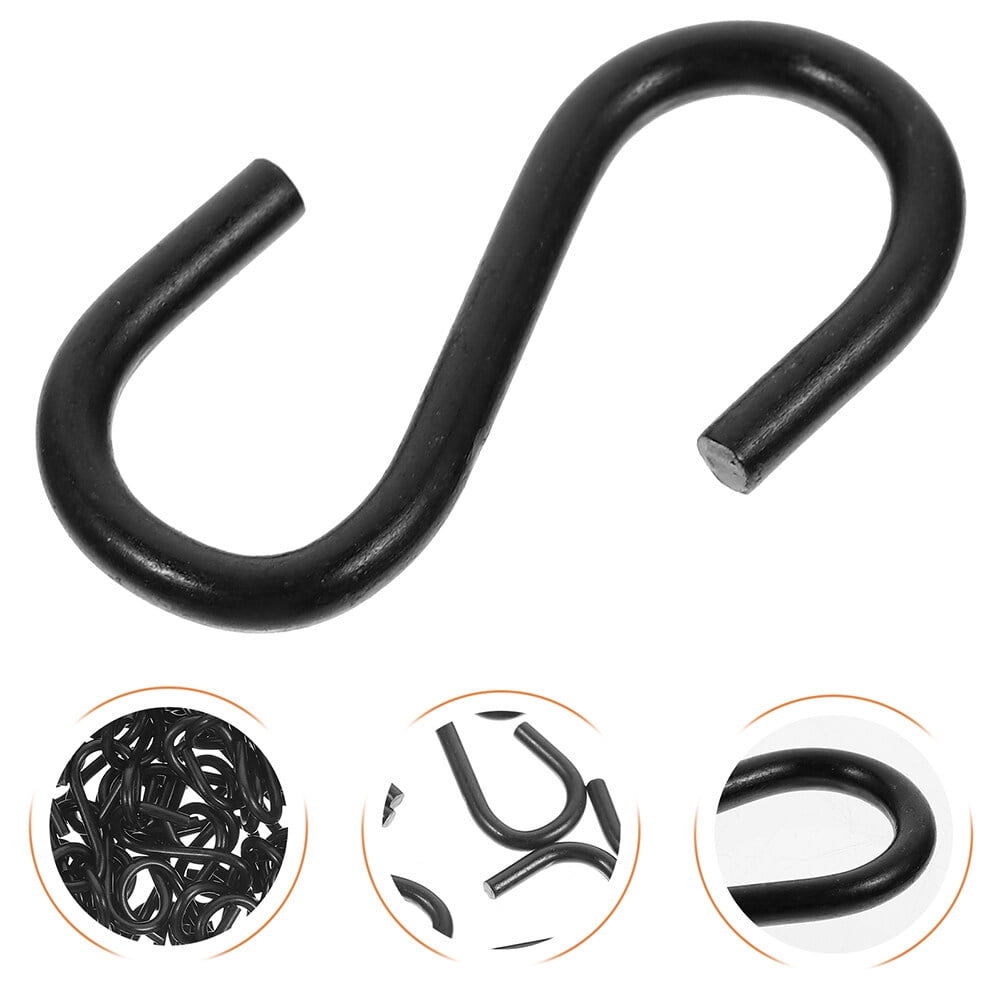 UPGRATOR Hooks For Hanging Black Iron 200Pcs 0.1X0.6X1In - Walmart.com
