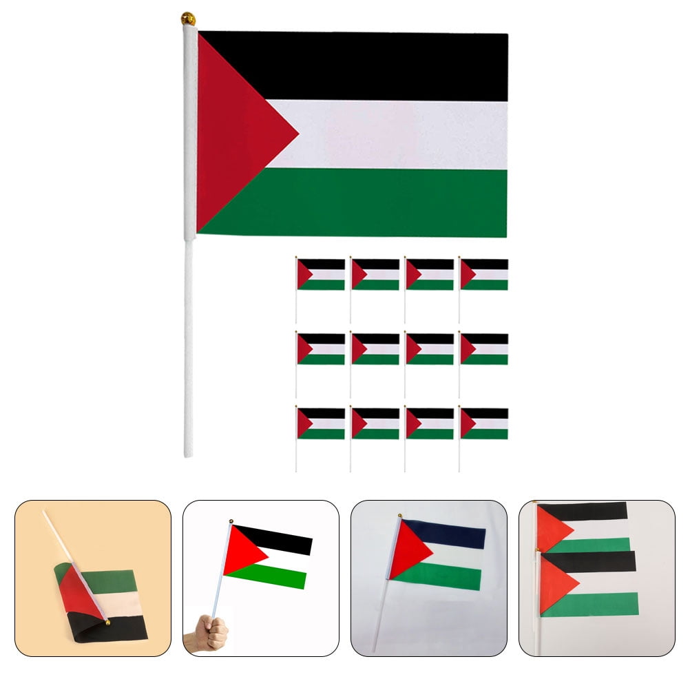 HEMOTON 20Pcs Decorative Palestine Flags Small National Flags Handheld ...