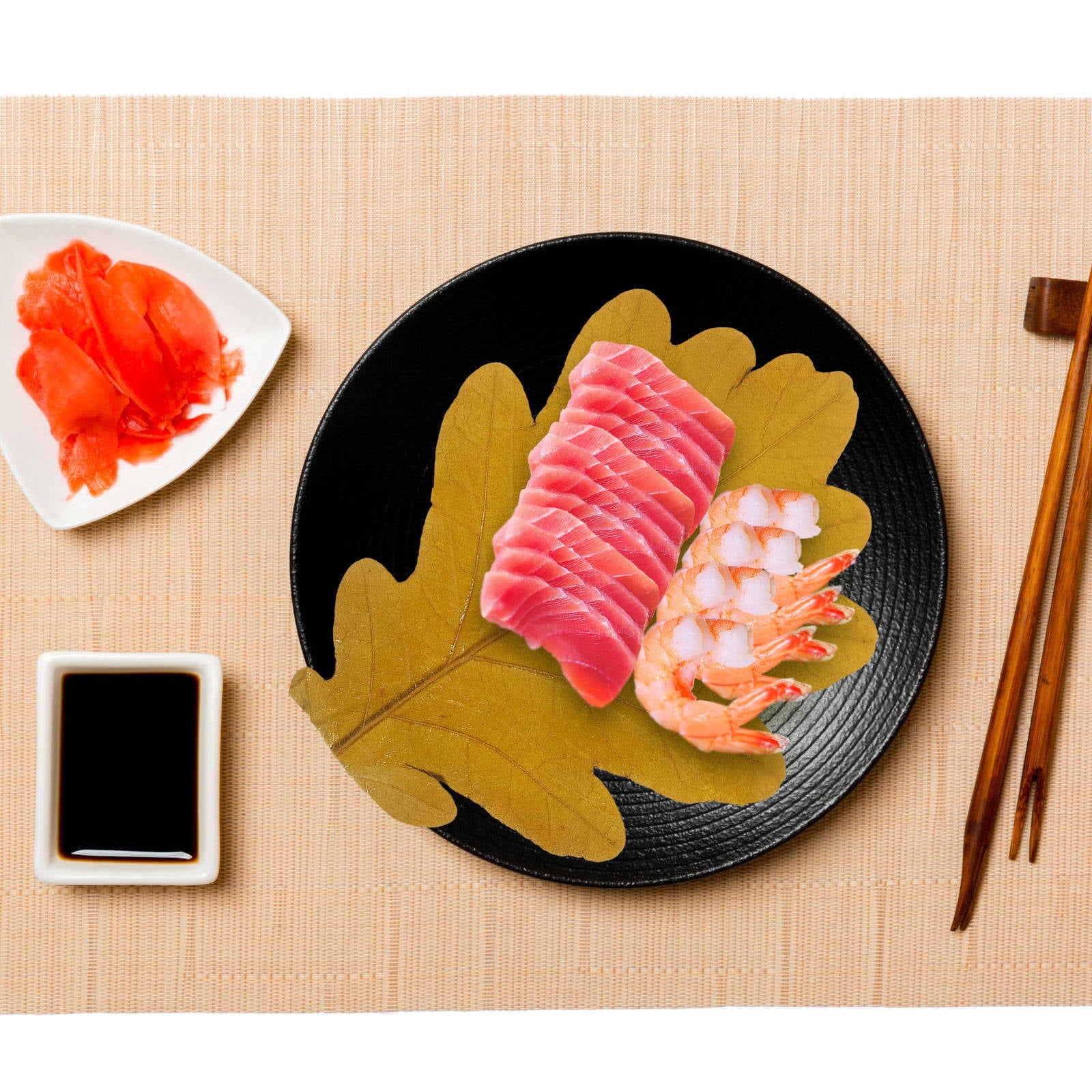 HEMOTON 20pcs Restaurant Decoration Leaf Decor Japanese Sushi Sashimi ...