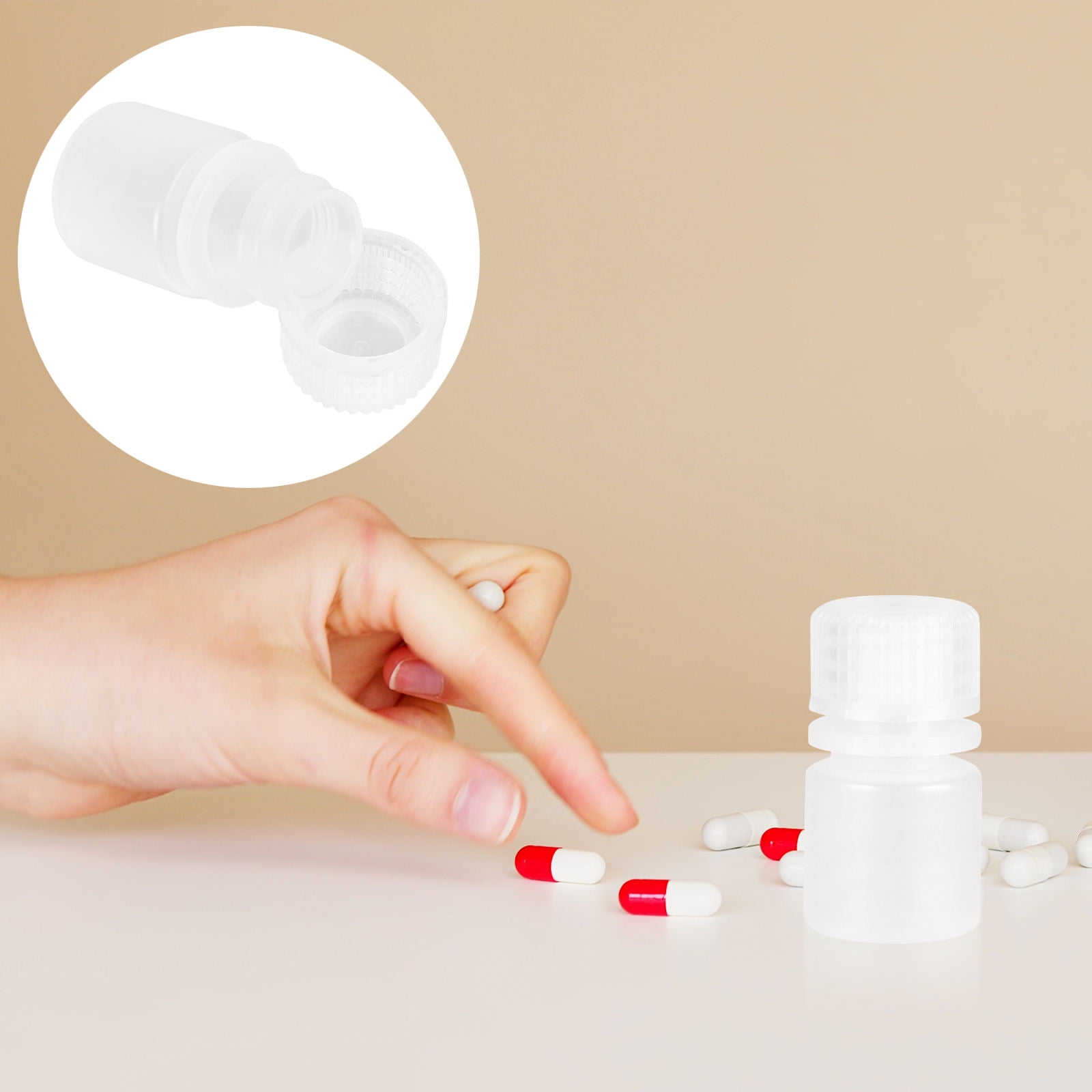 HEMOTON Set of 20 Clear Plastic Reagent Bottles for Chemical Storage ...