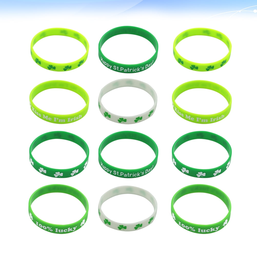 HEMOTON 24pcs St. Patrick's Day Bracelet Wristbands Party Decorations ...