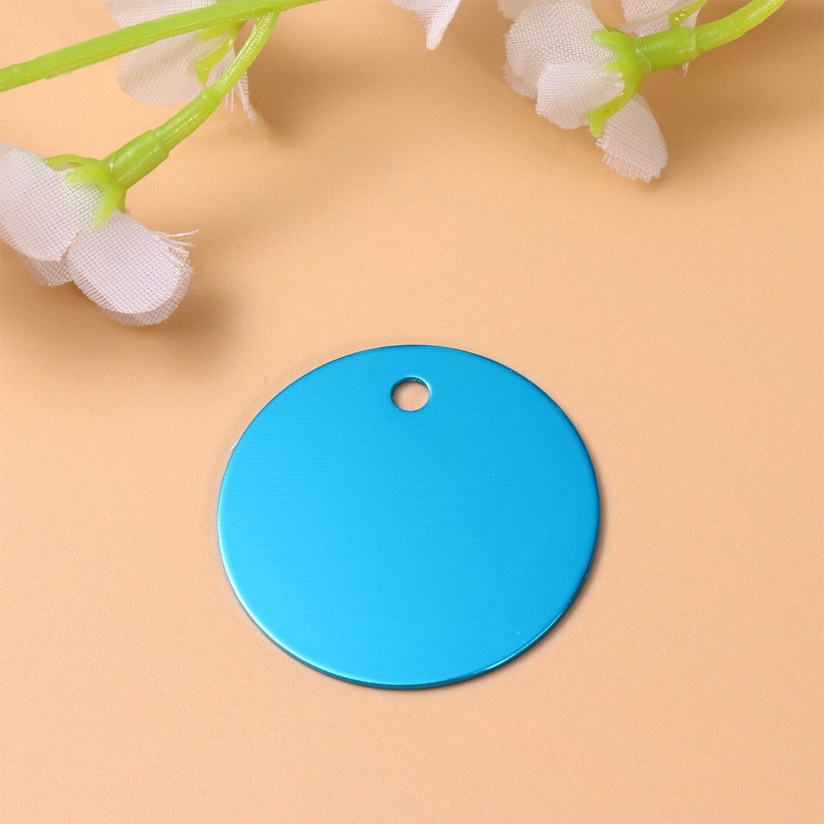 HEMOTON 25Pcs Pet Tag Engraved Pet Dog Tags for Dogs Sky-Blue Round Diy ...