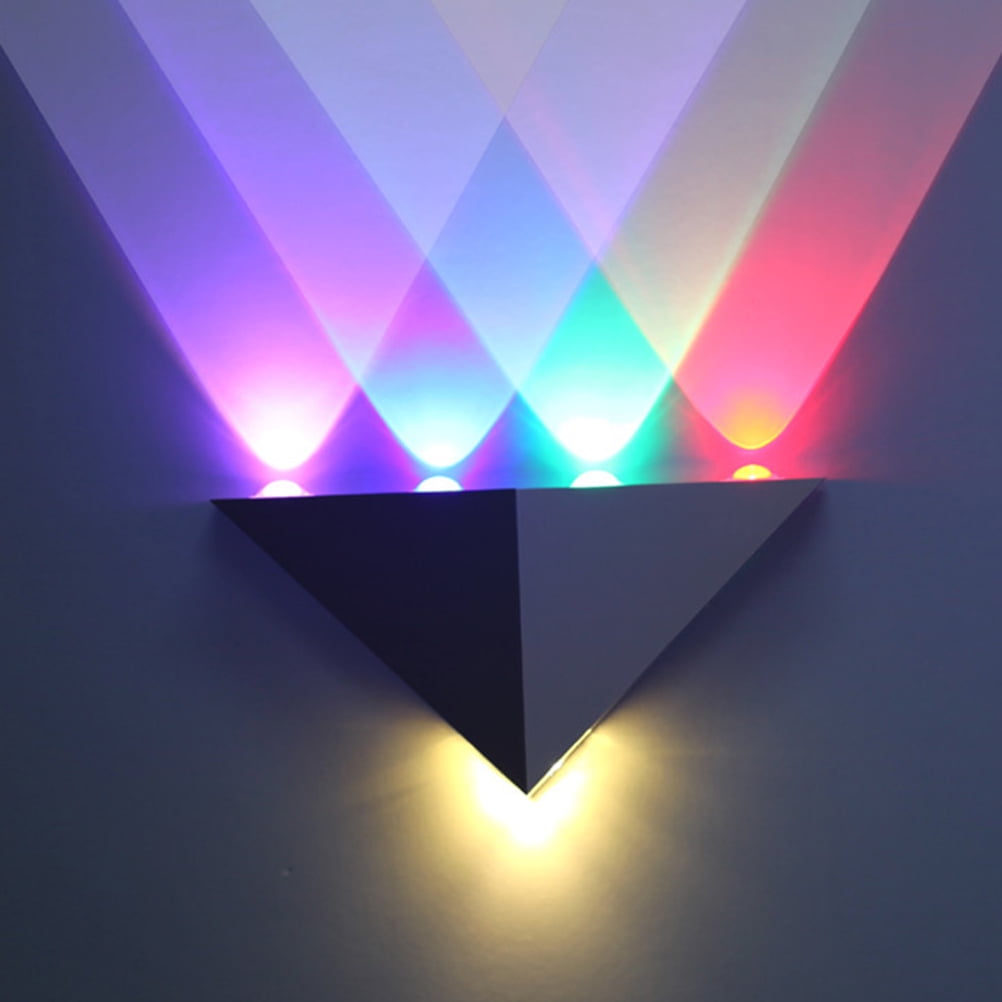 HEMOTON 5W Stainless Steel Triangle LED Wall Lamp with Colorful ...