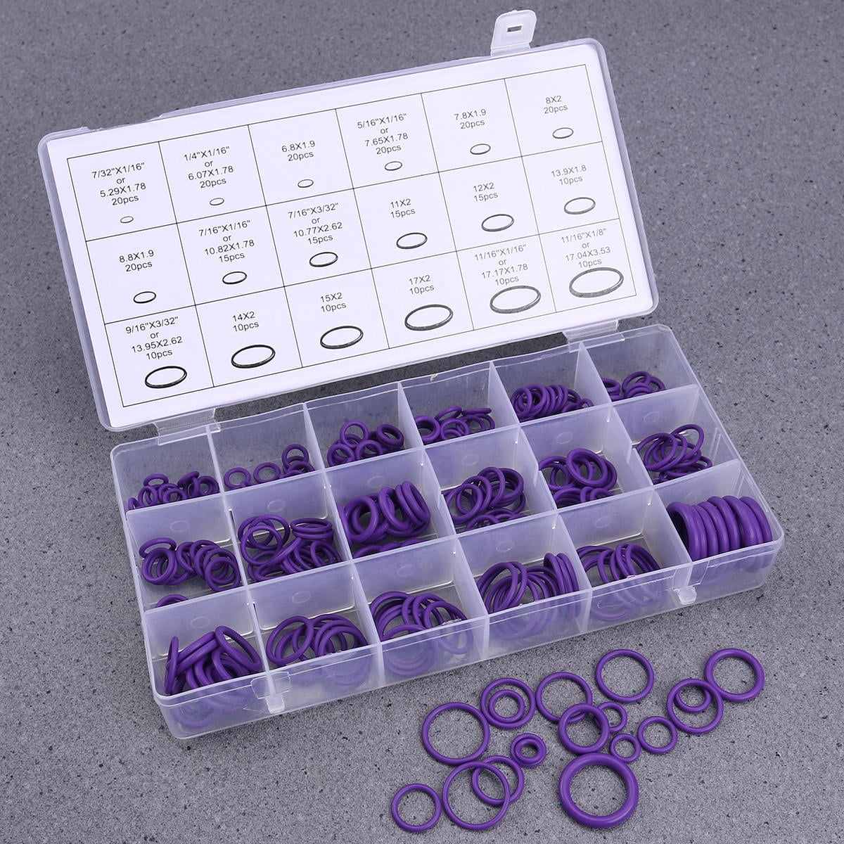 HEMOTON 270pcs 18 Sizes Ring Rubber Insulation Gasket Washer Seals Car ...