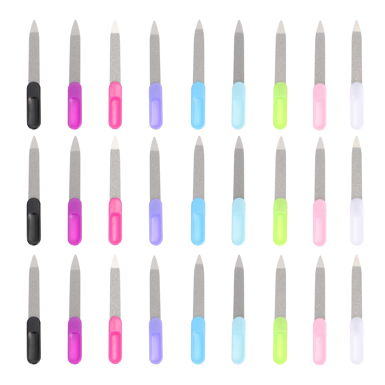 HEMOTON 27pcs Colorful Nail Polisher File Stainless Steel Fingernails ...