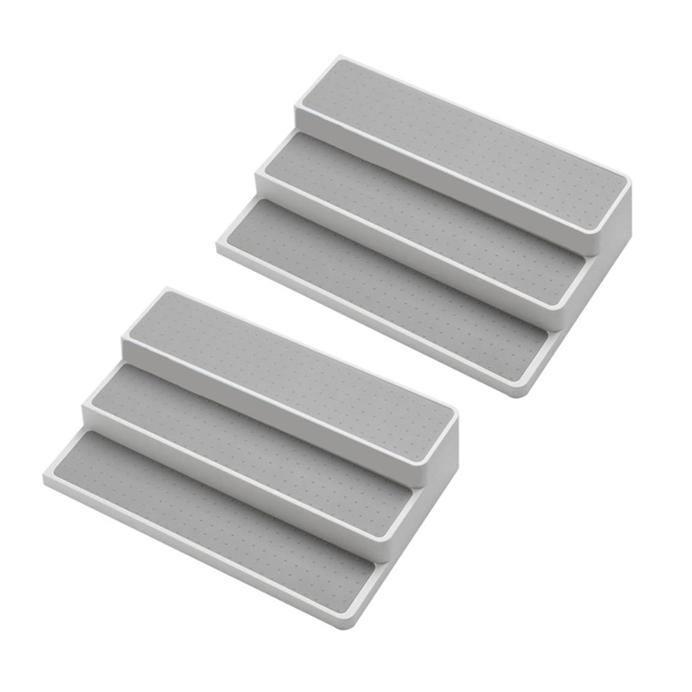 HEMOTON 2PCS 3-Tier Spice Riser Household Step Shelf PP Seasoning ...