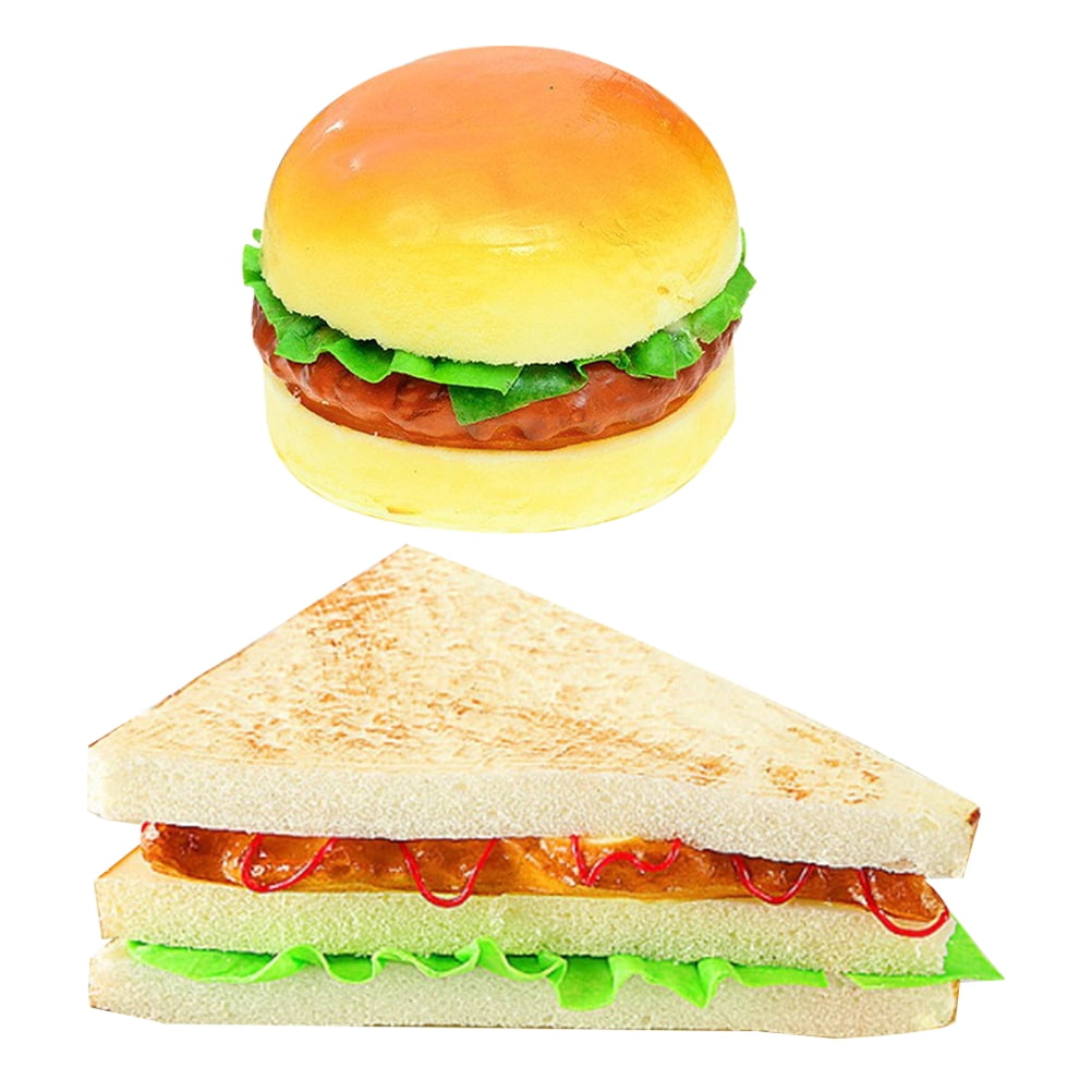 HEMOTON 2PCS Artificial Sandwich Fake Hamburger Simulation Breakfast ...