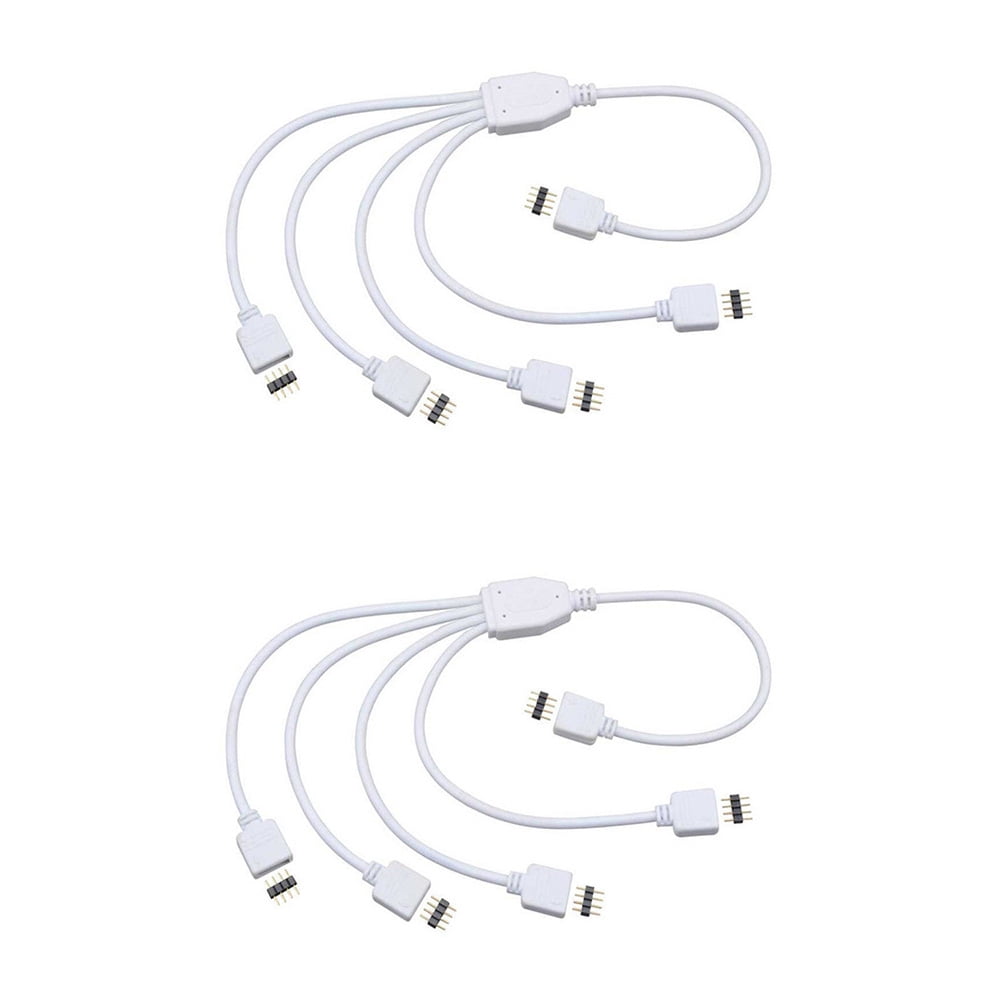 HEMOTON 2PCS/Set 4 Pin LED Strip Splitter Connectors 2 Way Splitter ...