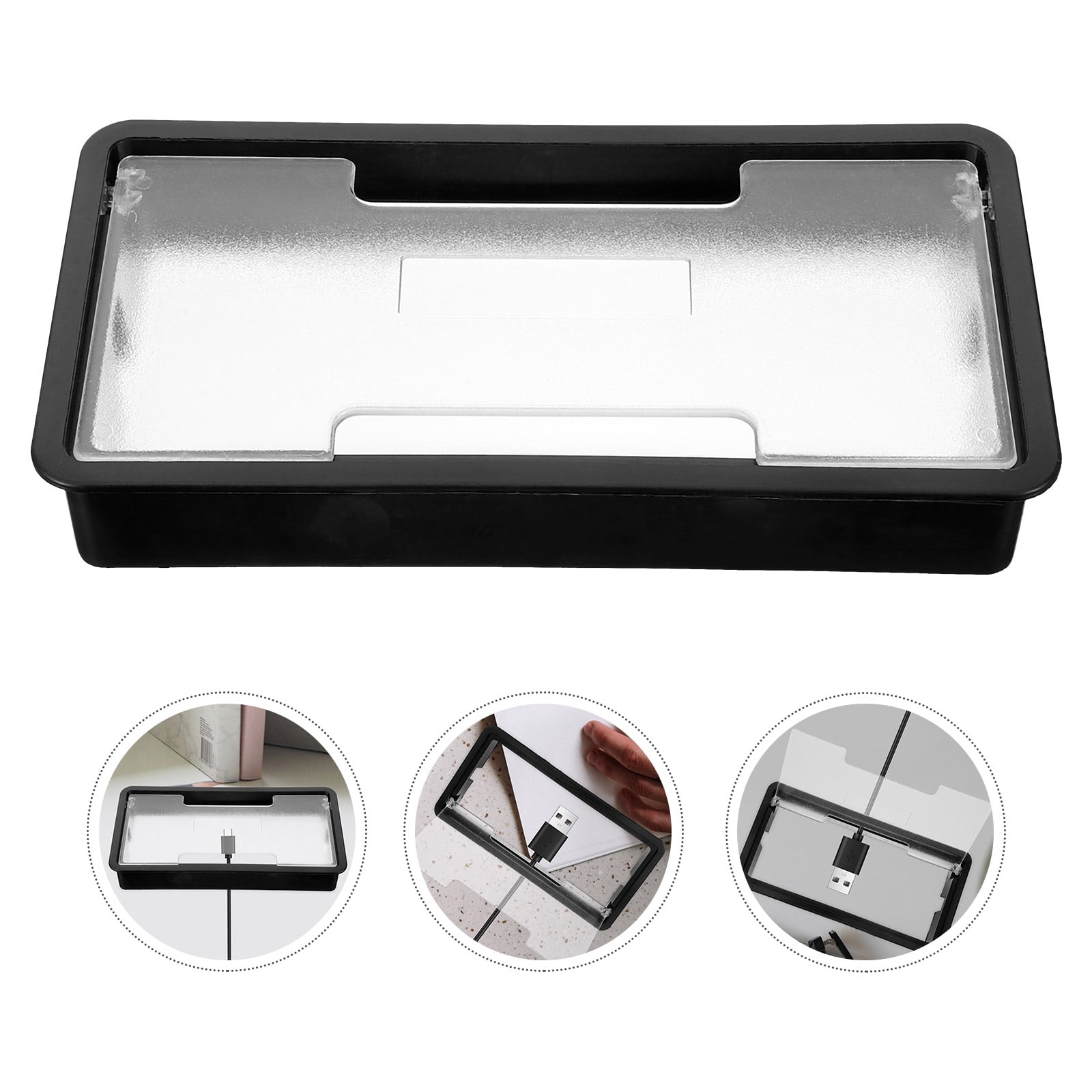 HEMOTON 2Pcs Desk Wire Grommets Computer Table Cable Hole Cover Wire ...